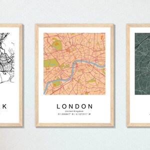Set of 3 Custom Maps, Our Story Map Set, Where We Met Map, First Date ...