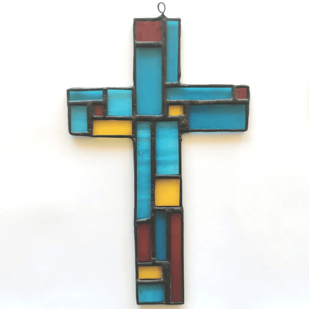 Religious Wall Light. Stained Glass Cross. Catholic Symbol. Episcopal ...