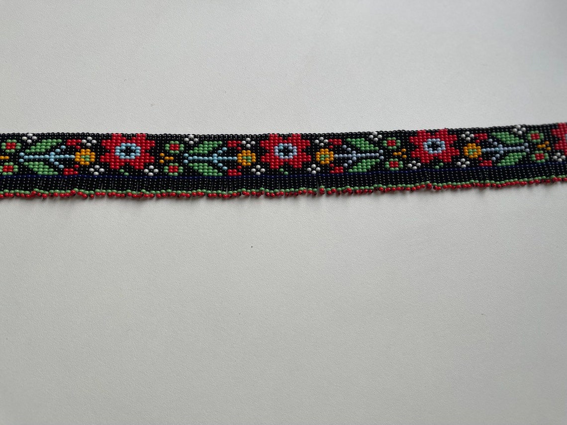 Ukrainian Sylyanka Black Seed Bead Necklace Beaded Collar Czech ...