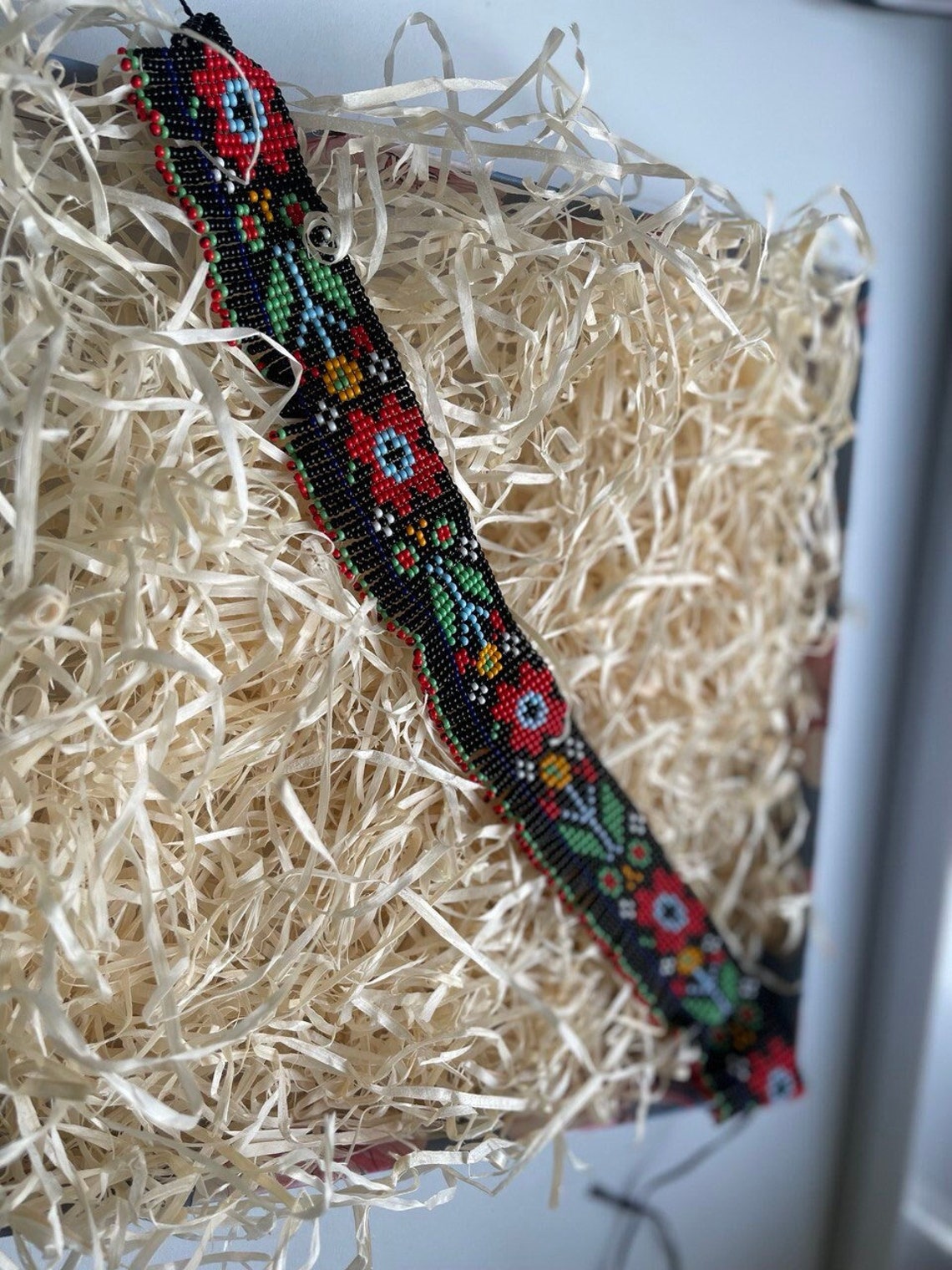 Ukrainian Sylyanka Black Seed Bead Necklace Beaded Collar Czech ...