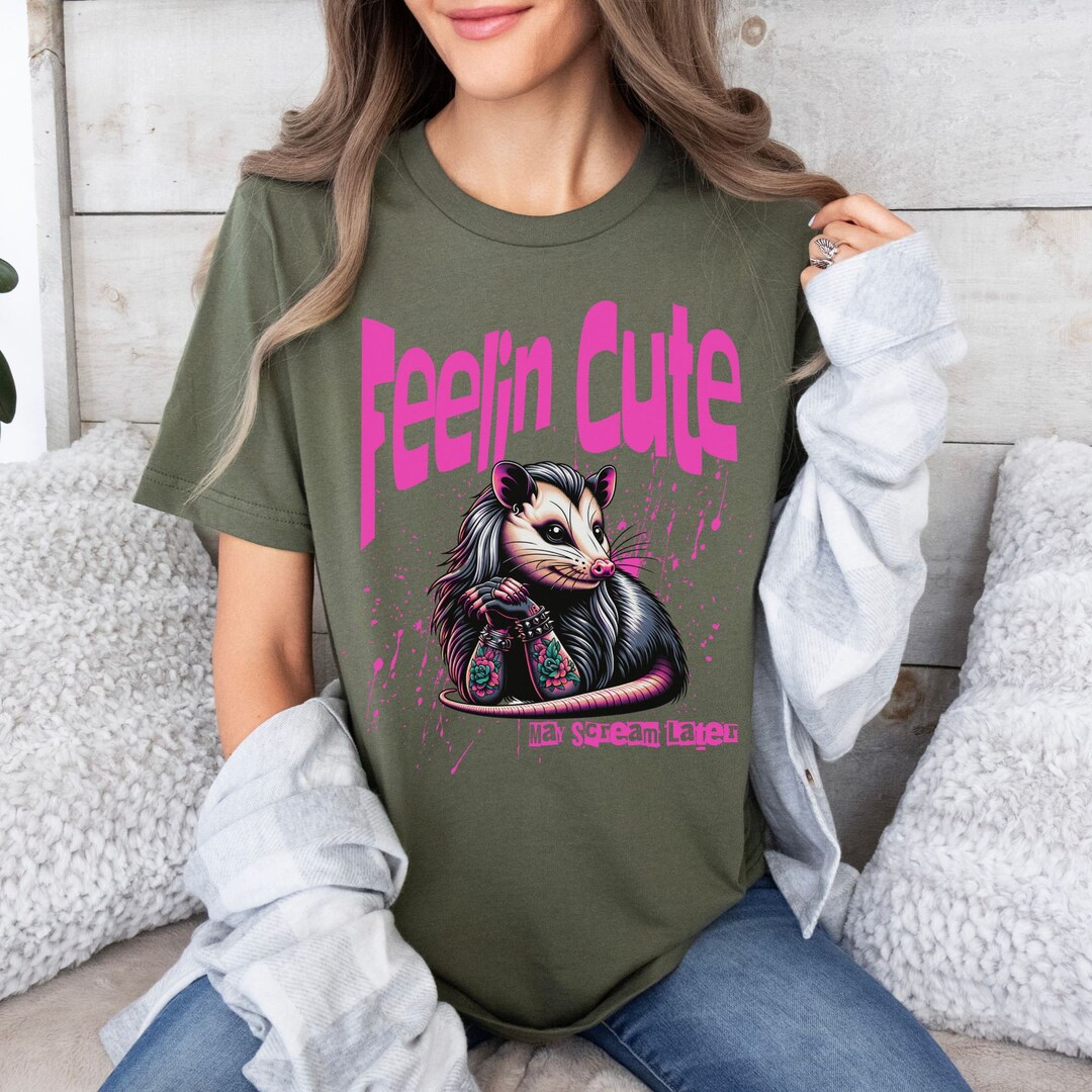 Cute Possum Shirt Funny Opossum Tshirt Trendy Possum Tee for Her Goth ...