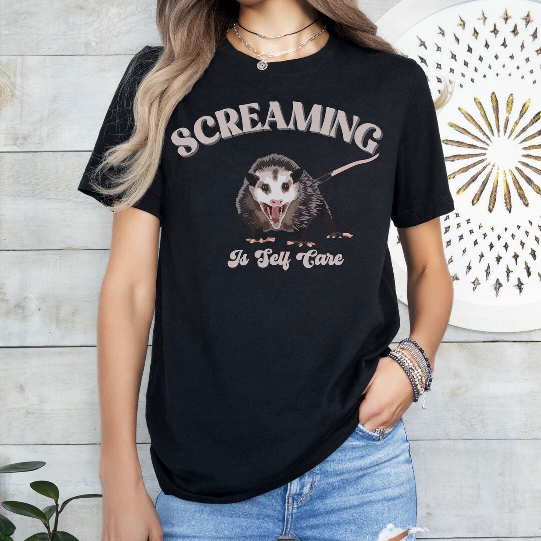 Possum Shirt Trendy Opossum Tshirt Possum Lover Crewneck Screaming is ...