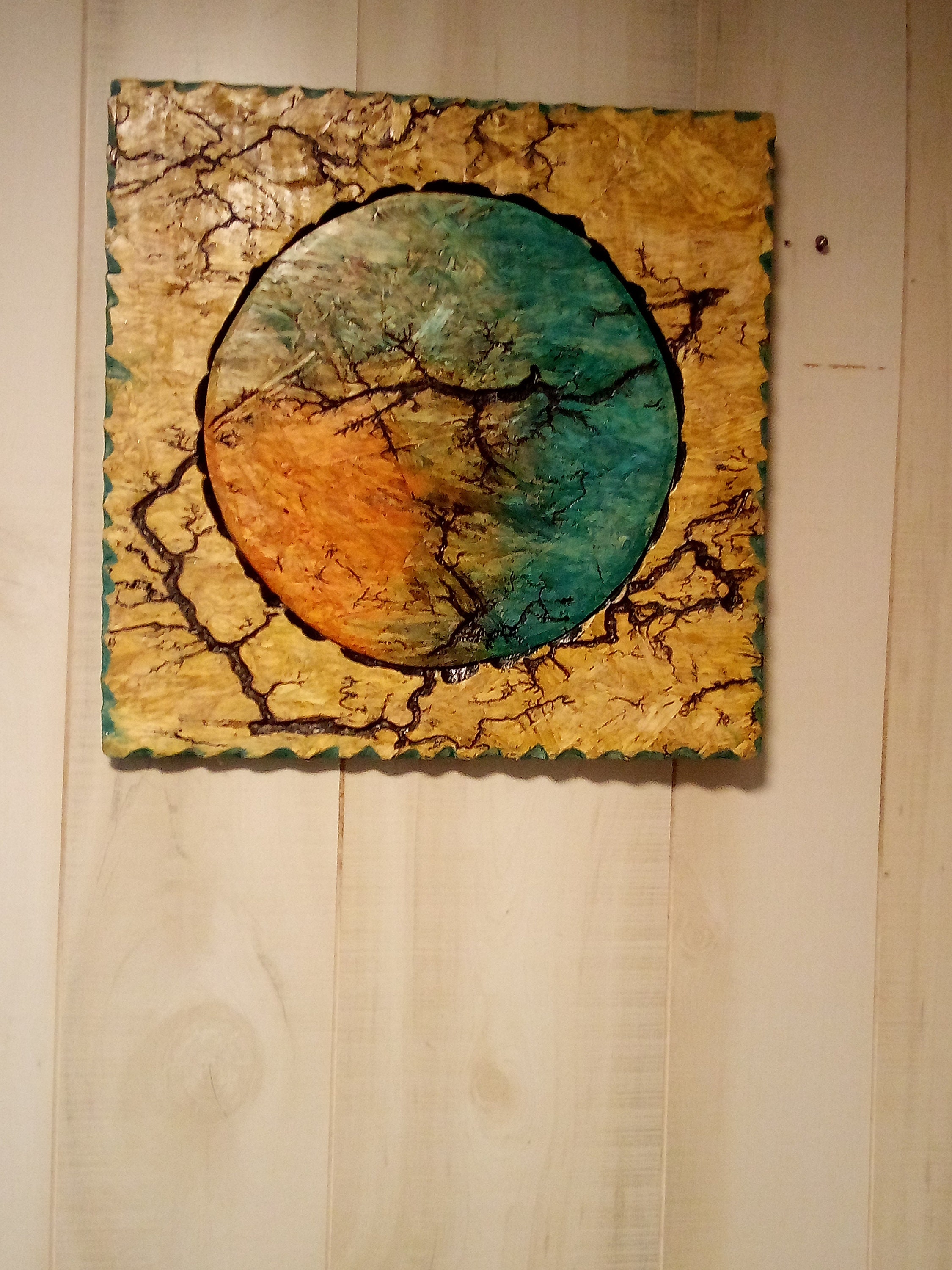 Fractal Wood Burning Abstract Wall Art.. Outer Space...sci-fi... Unique ...