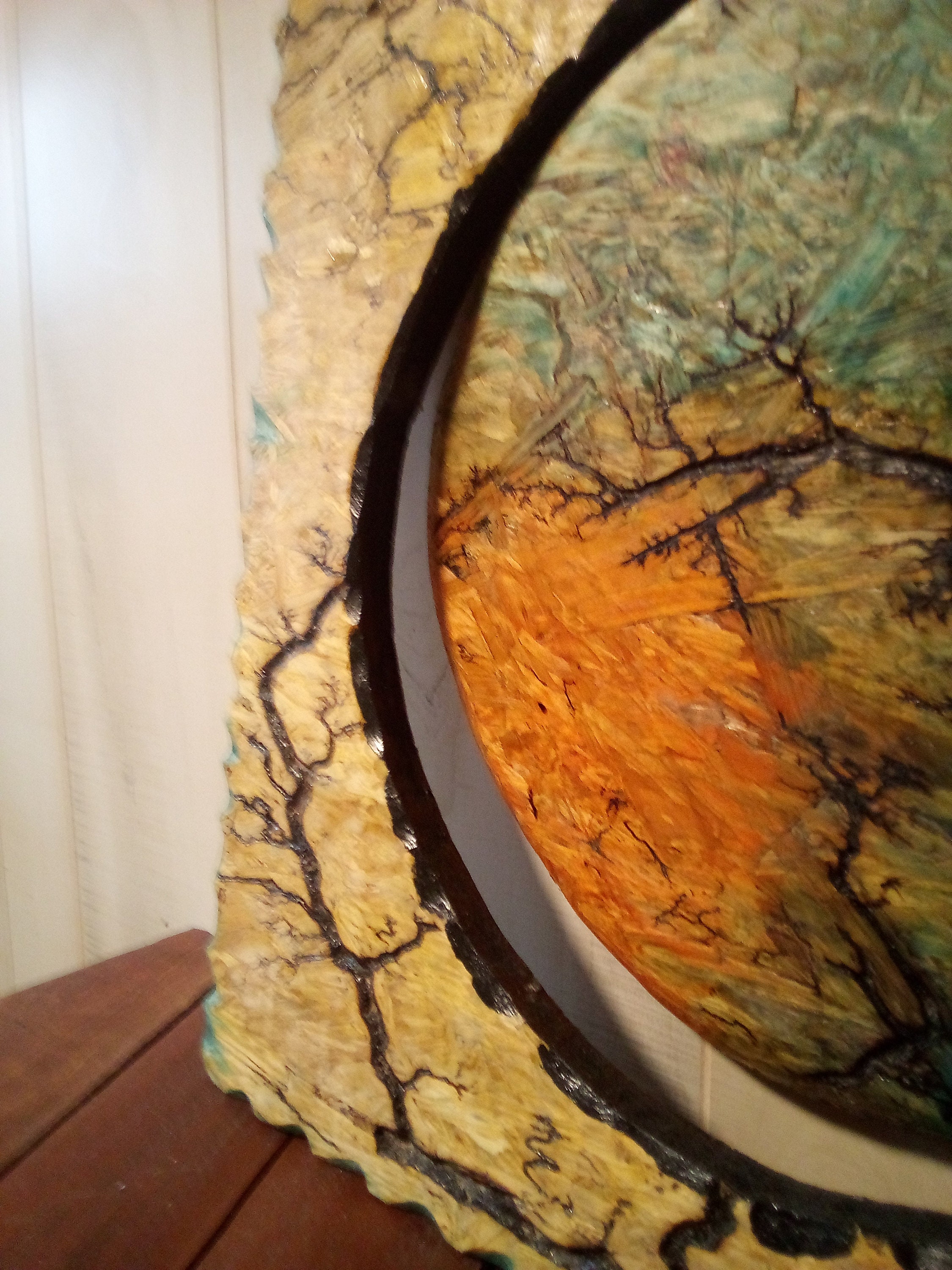 Fractal Wood Burning Abstract Wall Art.. Outer Space...sci-fi... Unique ...