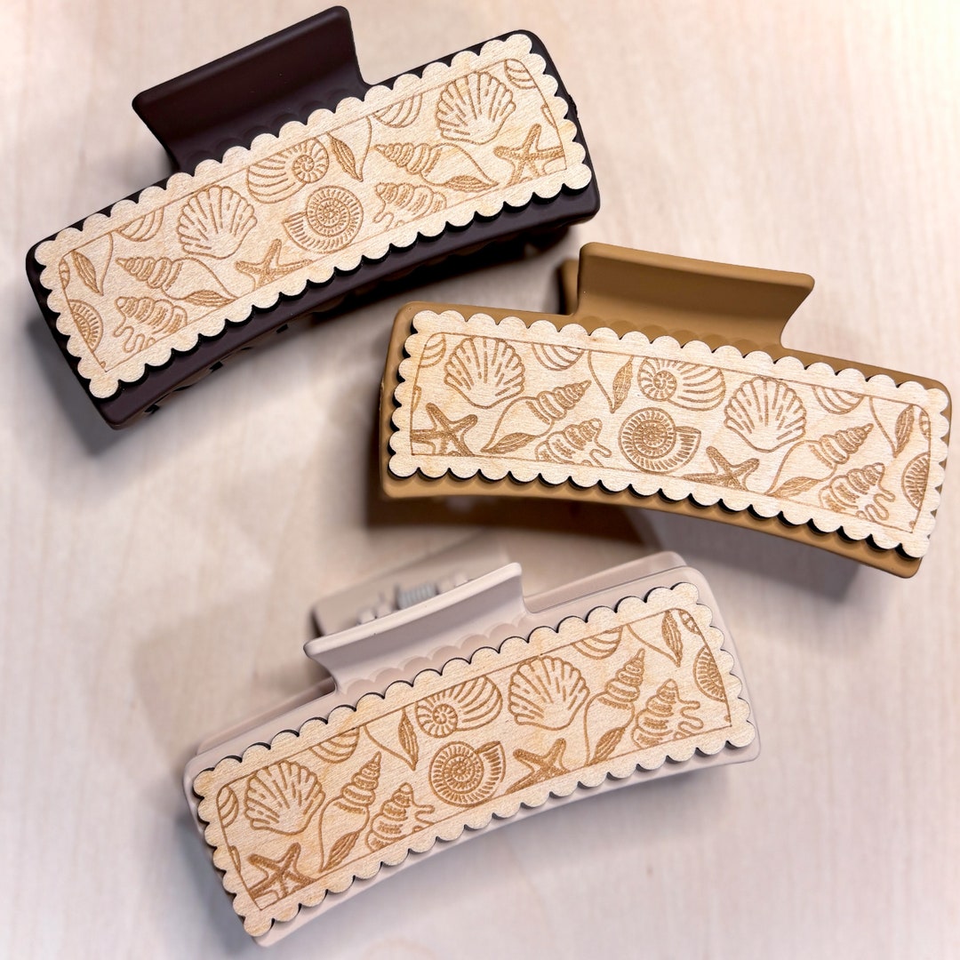 Shells Large Claw Hairclip, 4 Inches, Seashell Coastal Design, Tropical ...