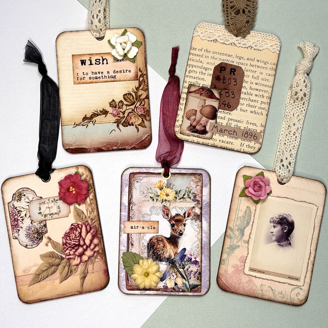 Variety Pack Handmade Wooden Tags for Junk Journaling / Scrapbooking ...