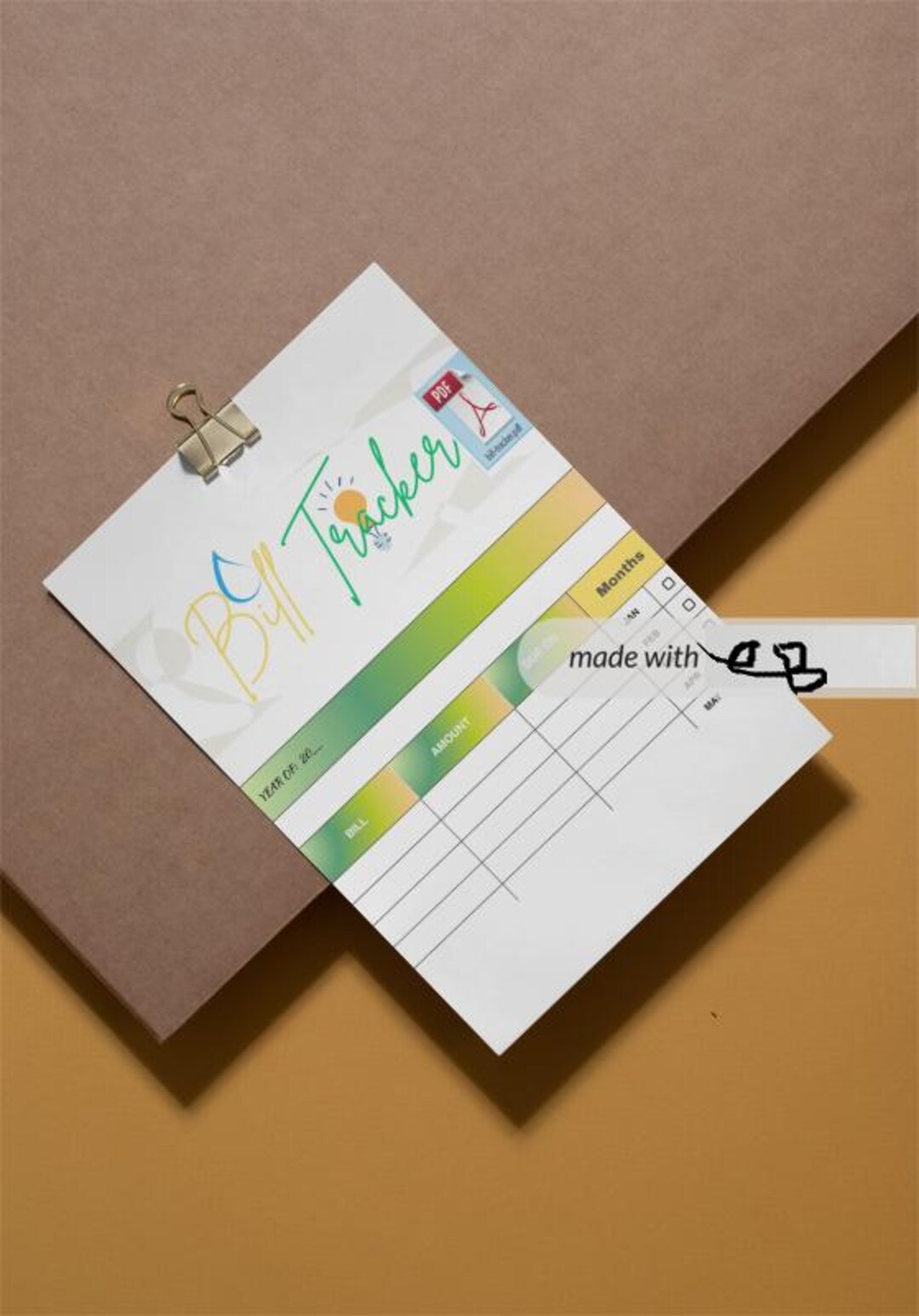 New Bill Tracker, Printable PDF and JPG, Expense Tracker, Budget ...