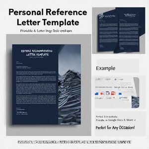 Editable Recommendation Letter Template | Printable Personal Reference ...