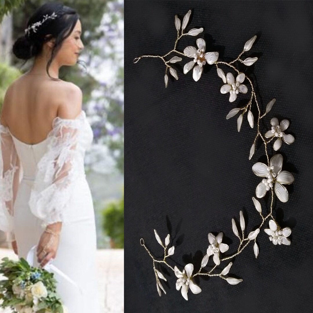 Floral Hair Vine Wedding Tiara. - Etsy