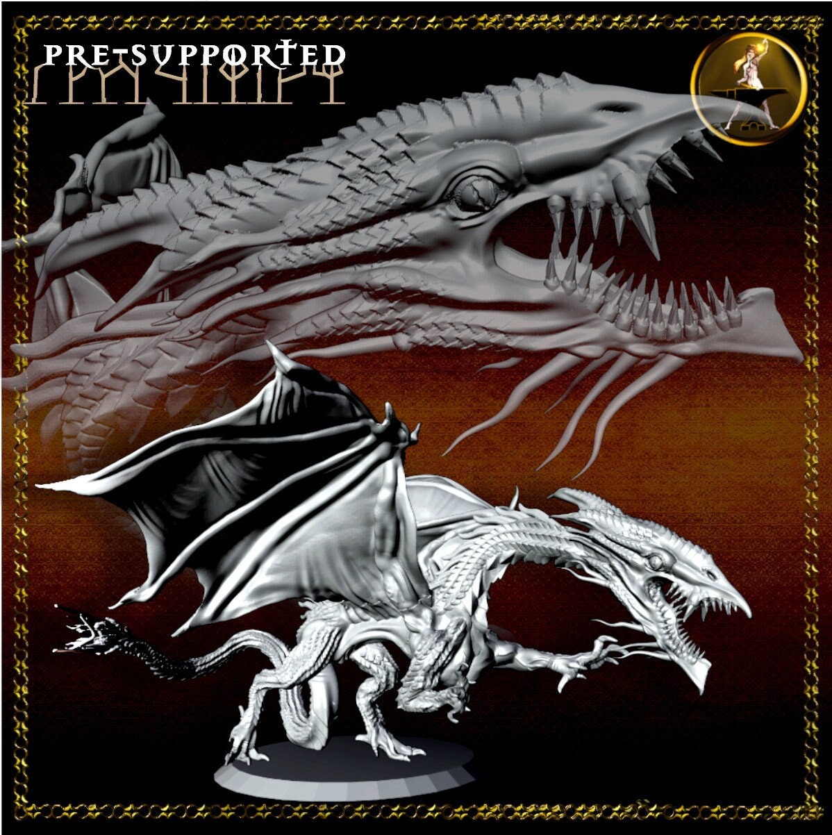 Deep Dragon, Presupported, 3D Printable Miniature for Dnd, Fantasy ...
