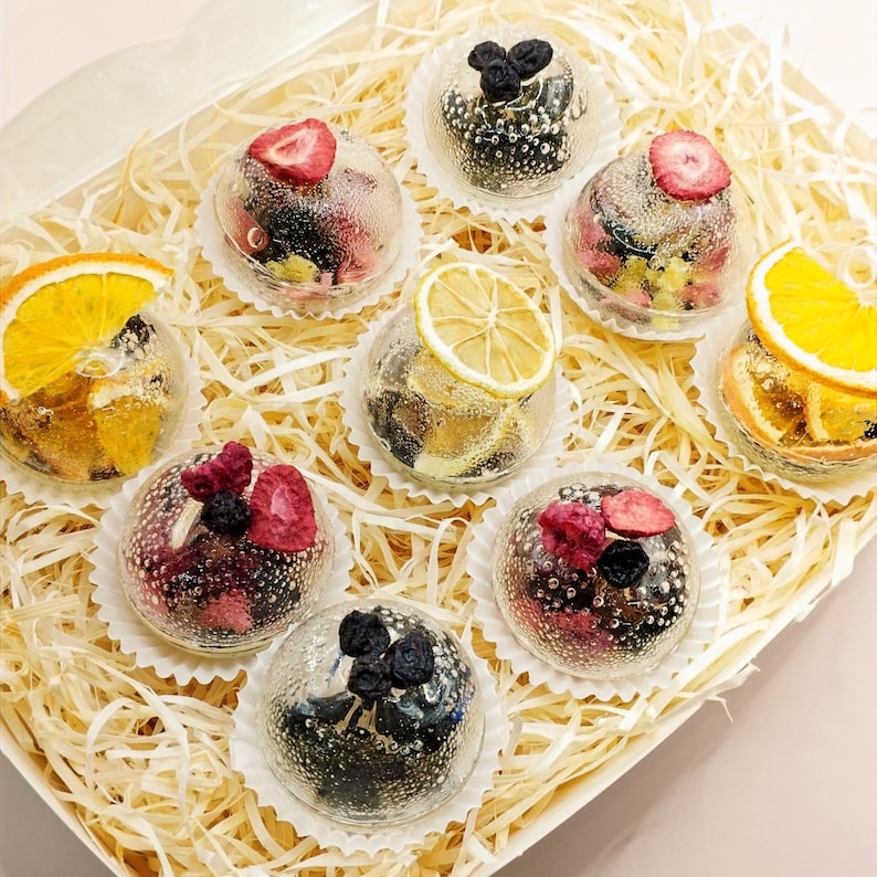 Set of Handmade Tea Bombs in Isomalt Sphere "summer" Created by TM ...