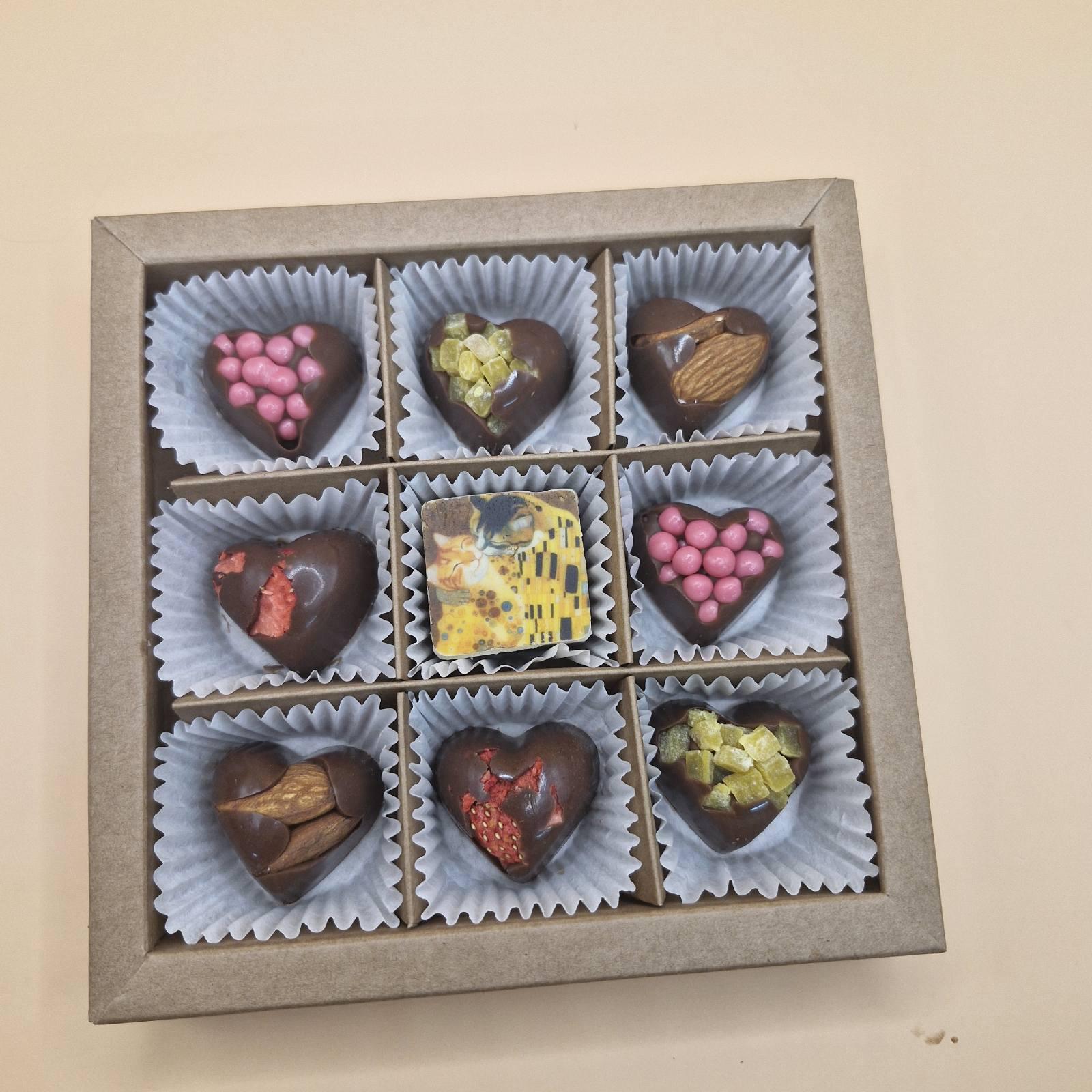 Chocolate Hearts Gift Box | 9 Handmade Chocolates | Romantic Spring ...