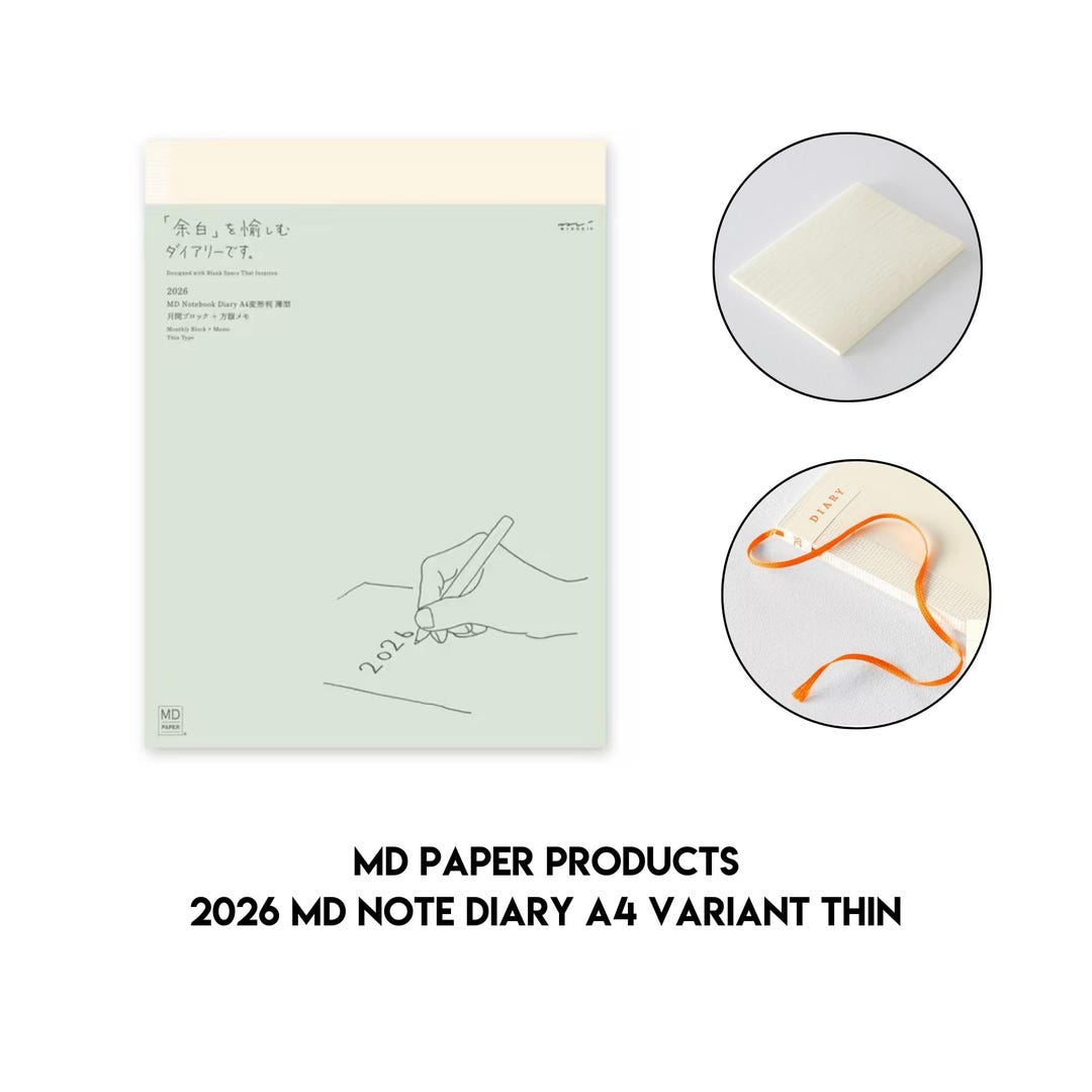 2026 MD Note Diary A4 Variant Thin - MD Paper Products - Etsy