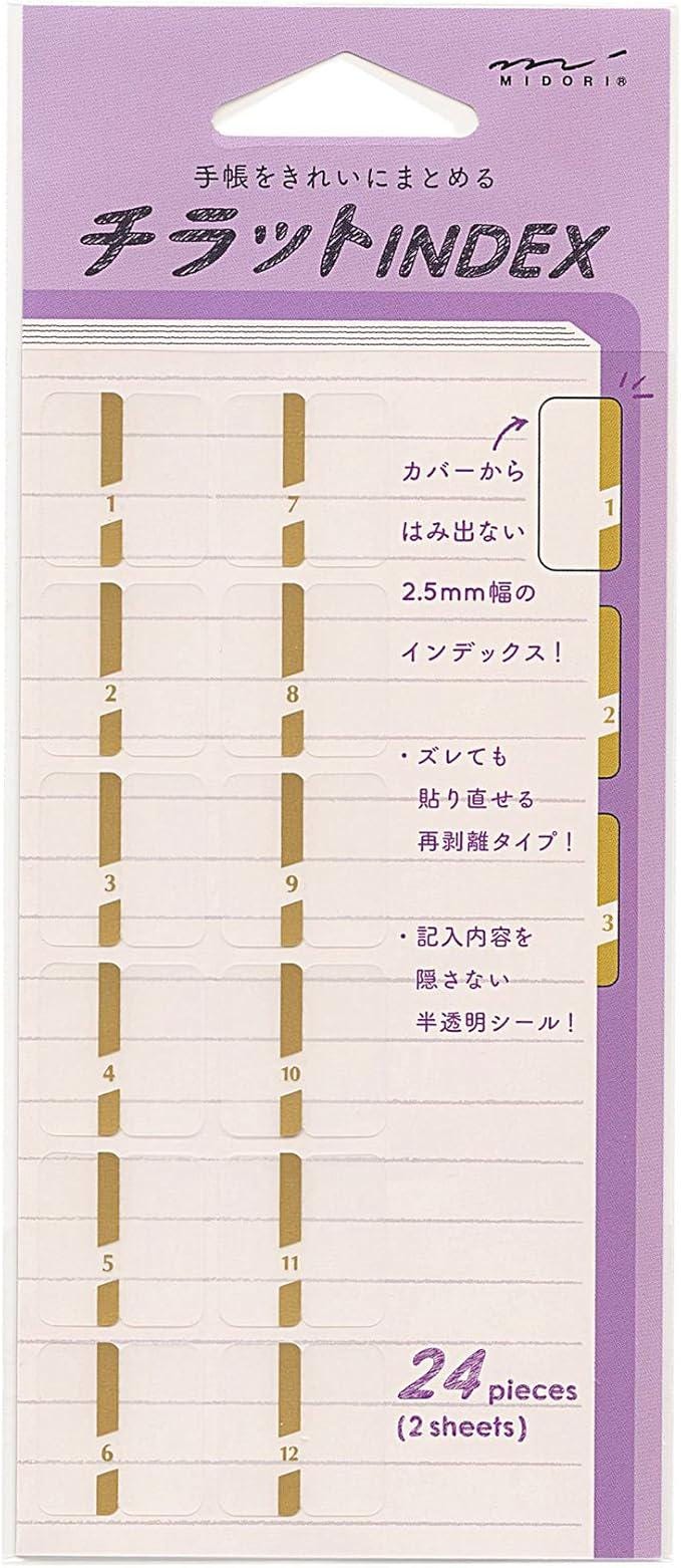 Midori Index Label (gold-blue-24colors-pink) Notebook Accessory - Etsy