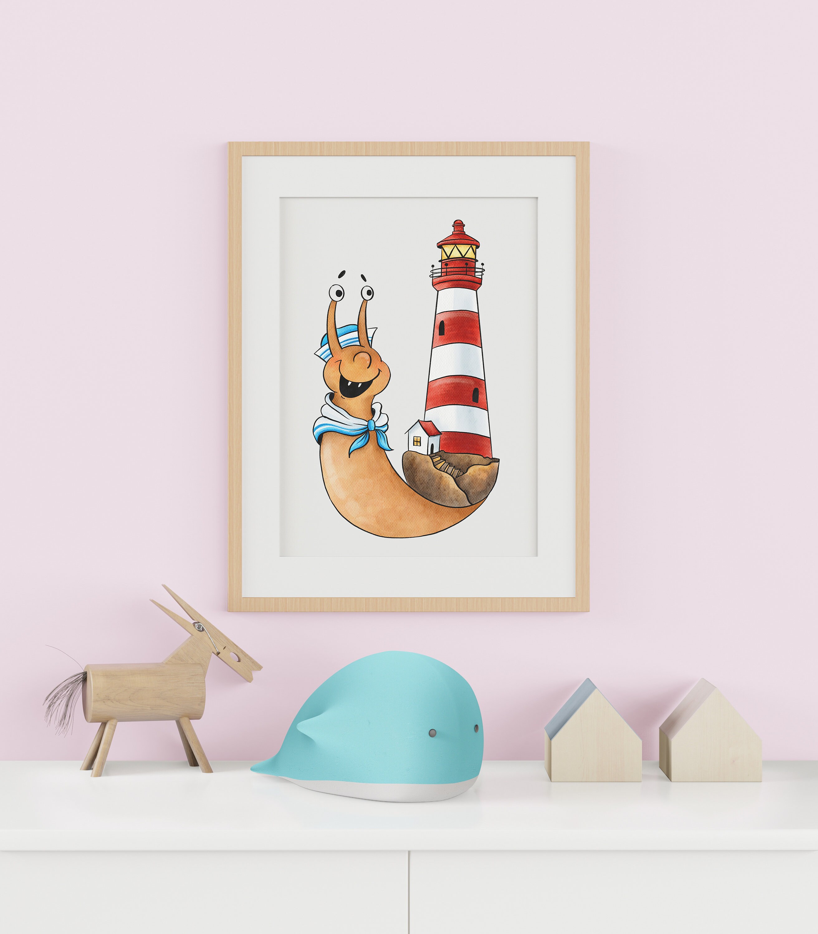 Sailor Snail and a Lighthouse. Clip Art, Scrapbooking, Digital Download ...