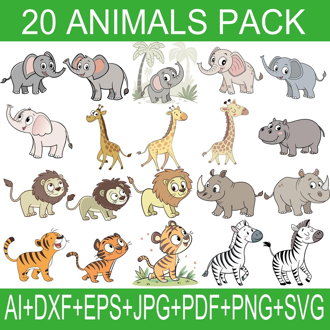 20 African Animals Digital Clipart Pack - Etsy
