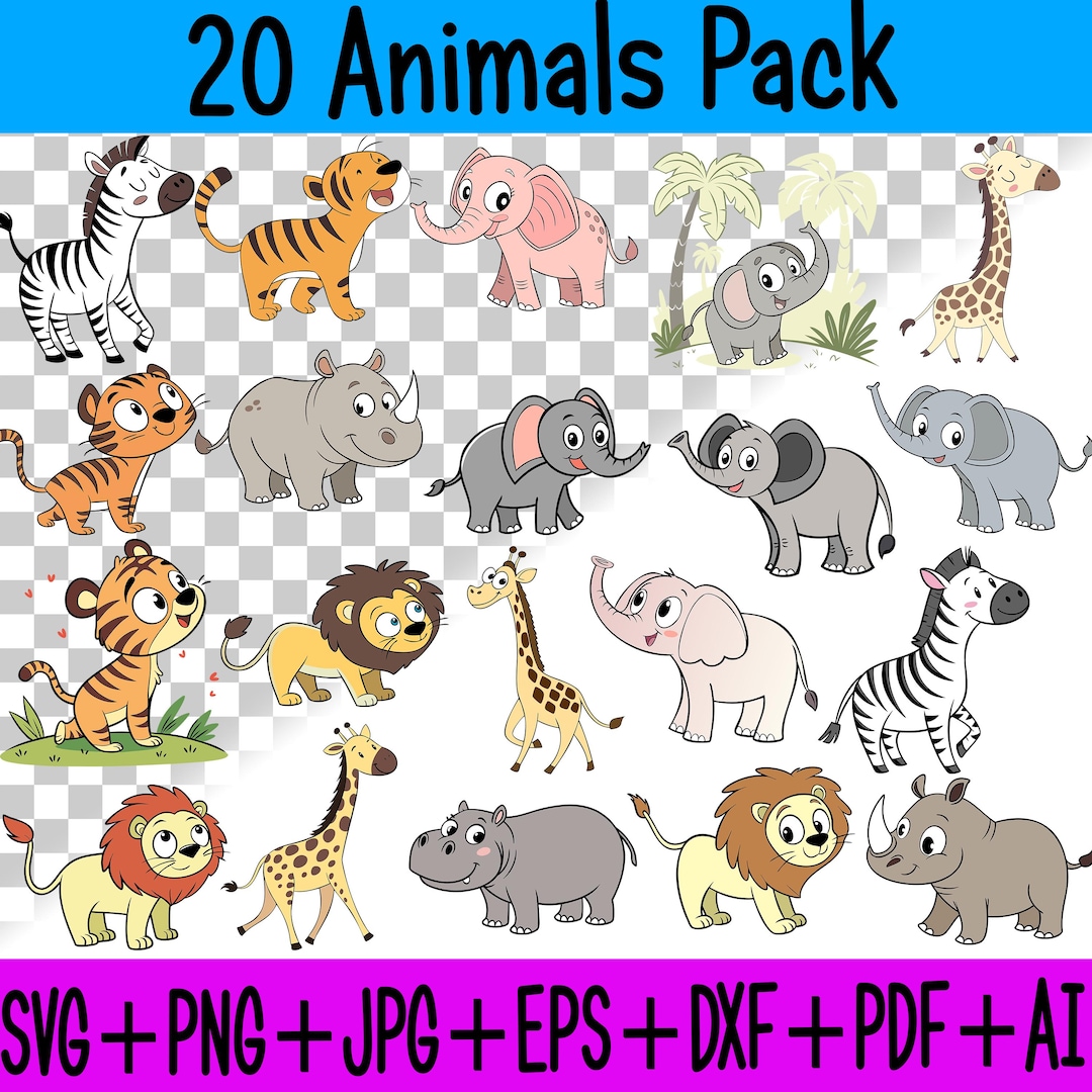 20 African Animals – Digital Clipart Pack - Etsy