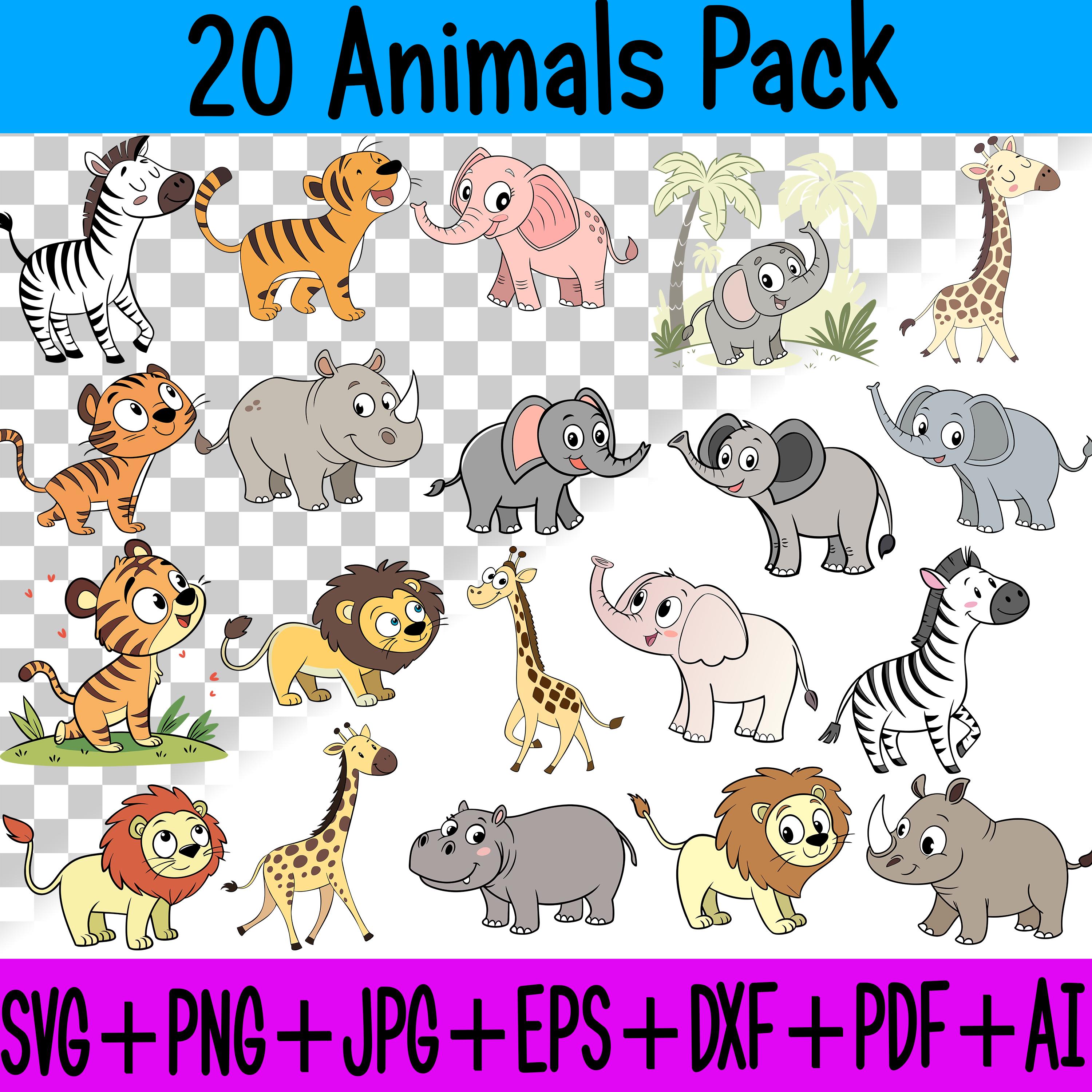 20 African Animals – Digital Clipart Pack - Etsy