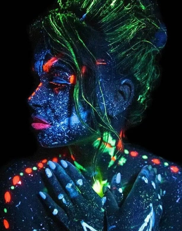 Set of Luminescent Body Paint, Glows in the Dark or Under an ...