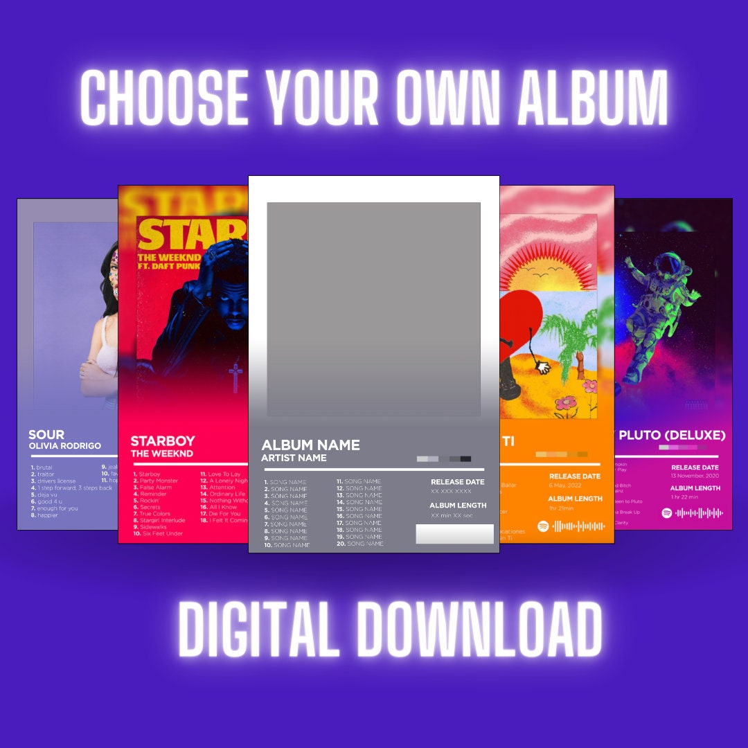 Personalised Album Cover Poster Custom Digital Music Poster Wall Art ...