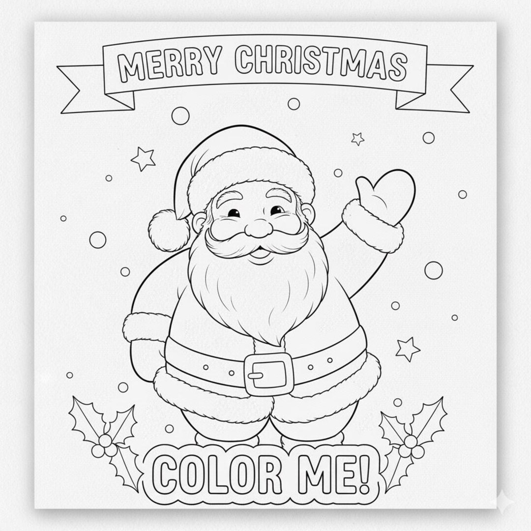 Santa Claus Coloring Pages | Christmas Activity (A4 PDF) - Etsy