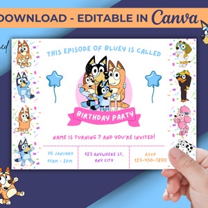 Bluey Party Invitation Bluey Birthday Party Invite Kids - Etsy