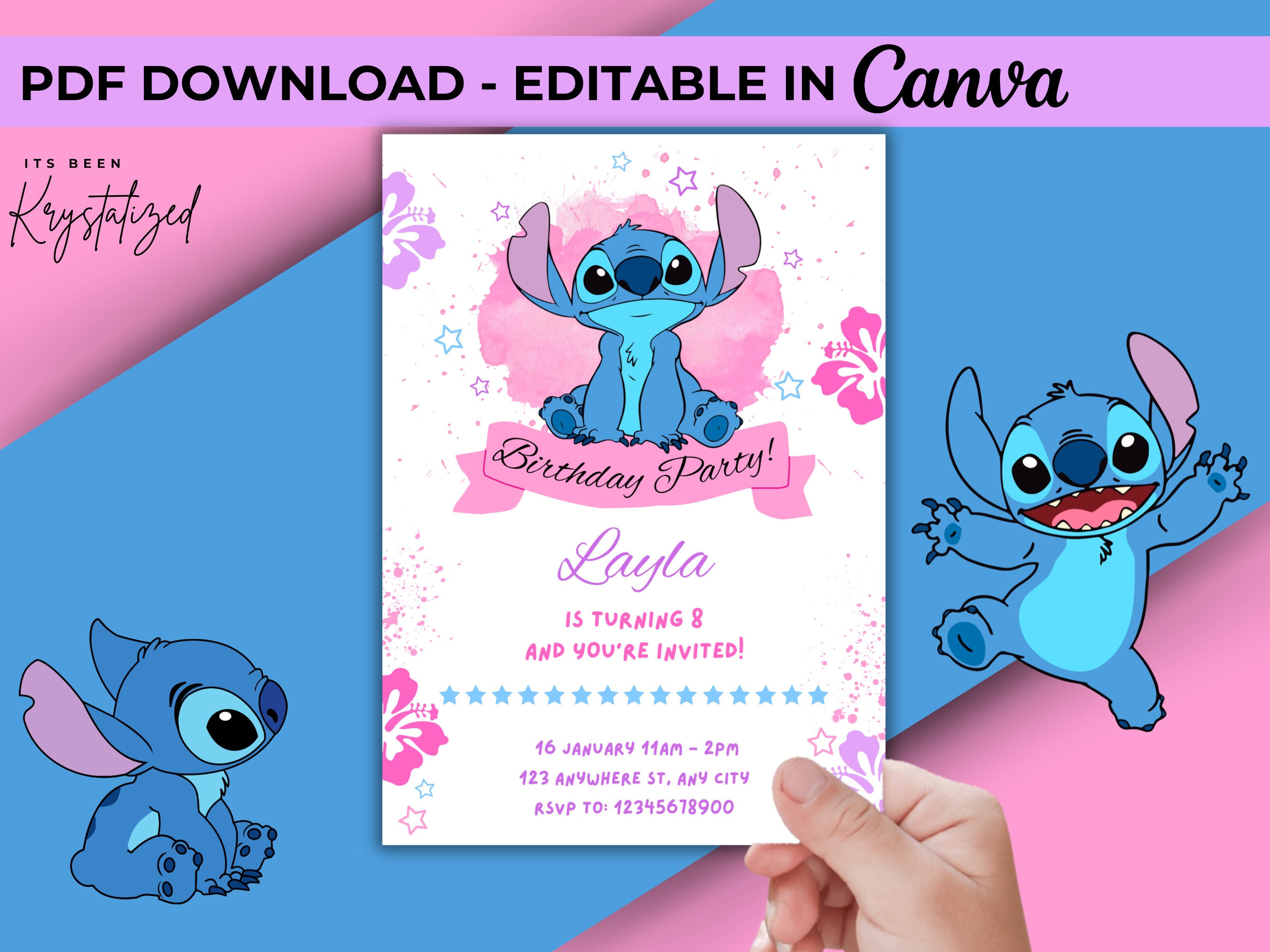 Stitch Party Invitation | Stitch Birthday | Party Invite Kids ...