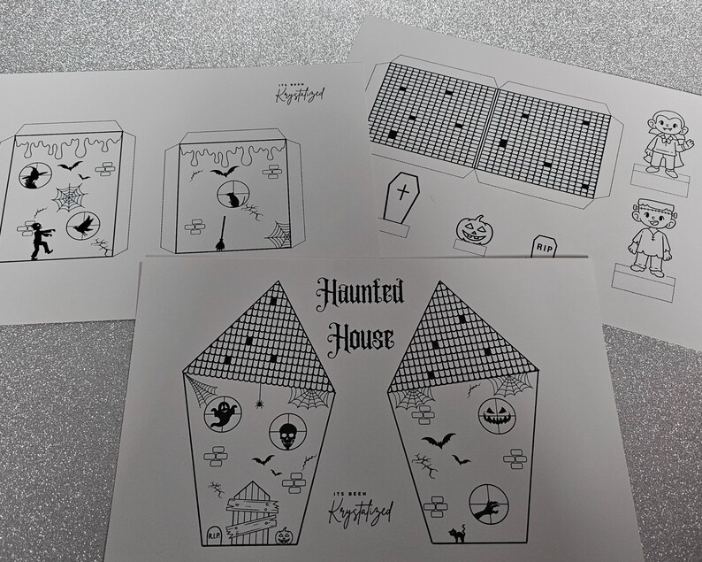Halloween Printable, Haunted House Craft Activity, Printable Halloween ...