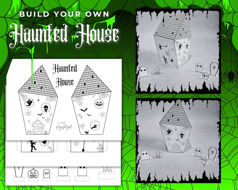 Halloween Printable Haunted House Craft Activity Printable - Etsy