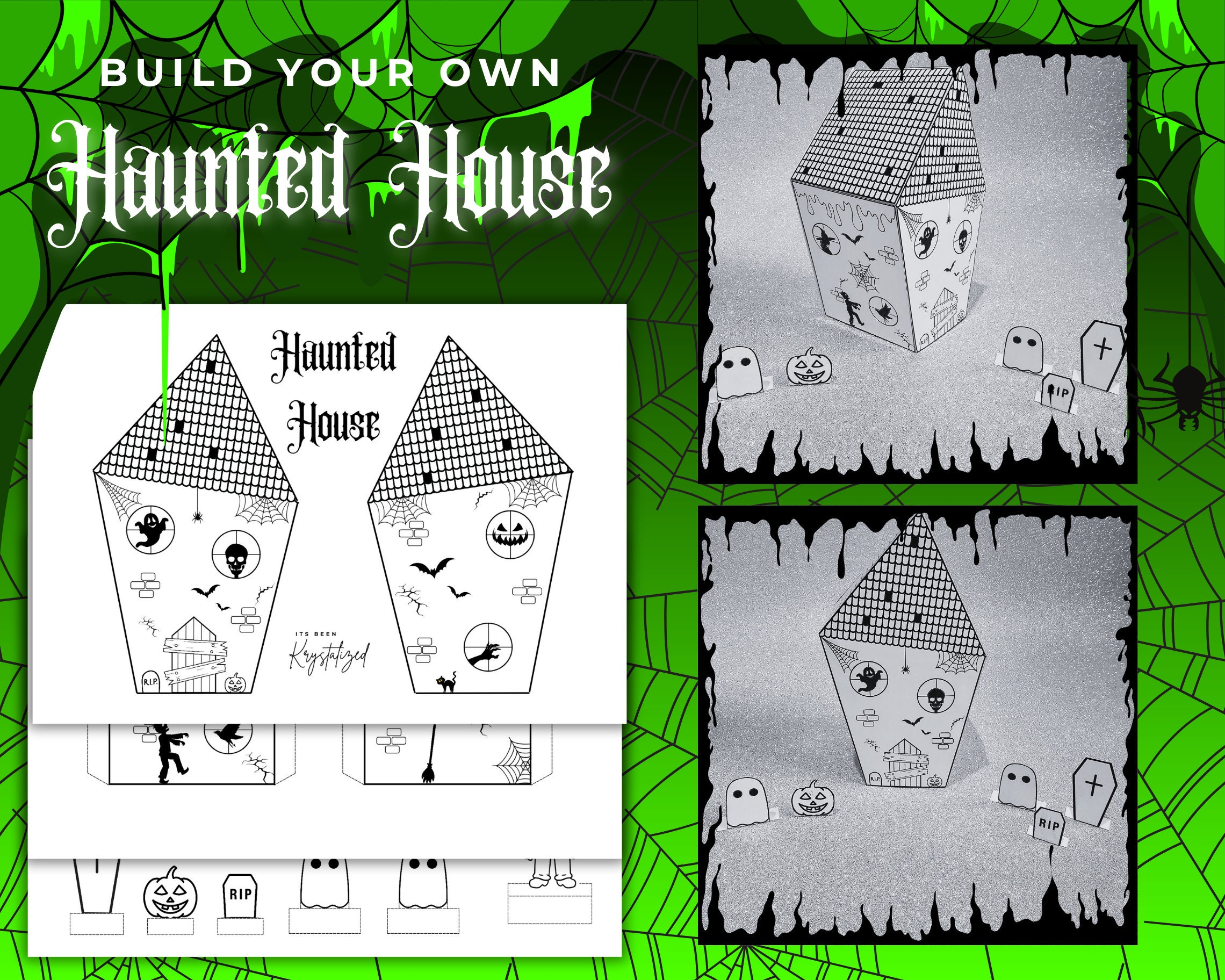 Halloween Printable, Haunted House Craft Activity, Printable Halloween ...