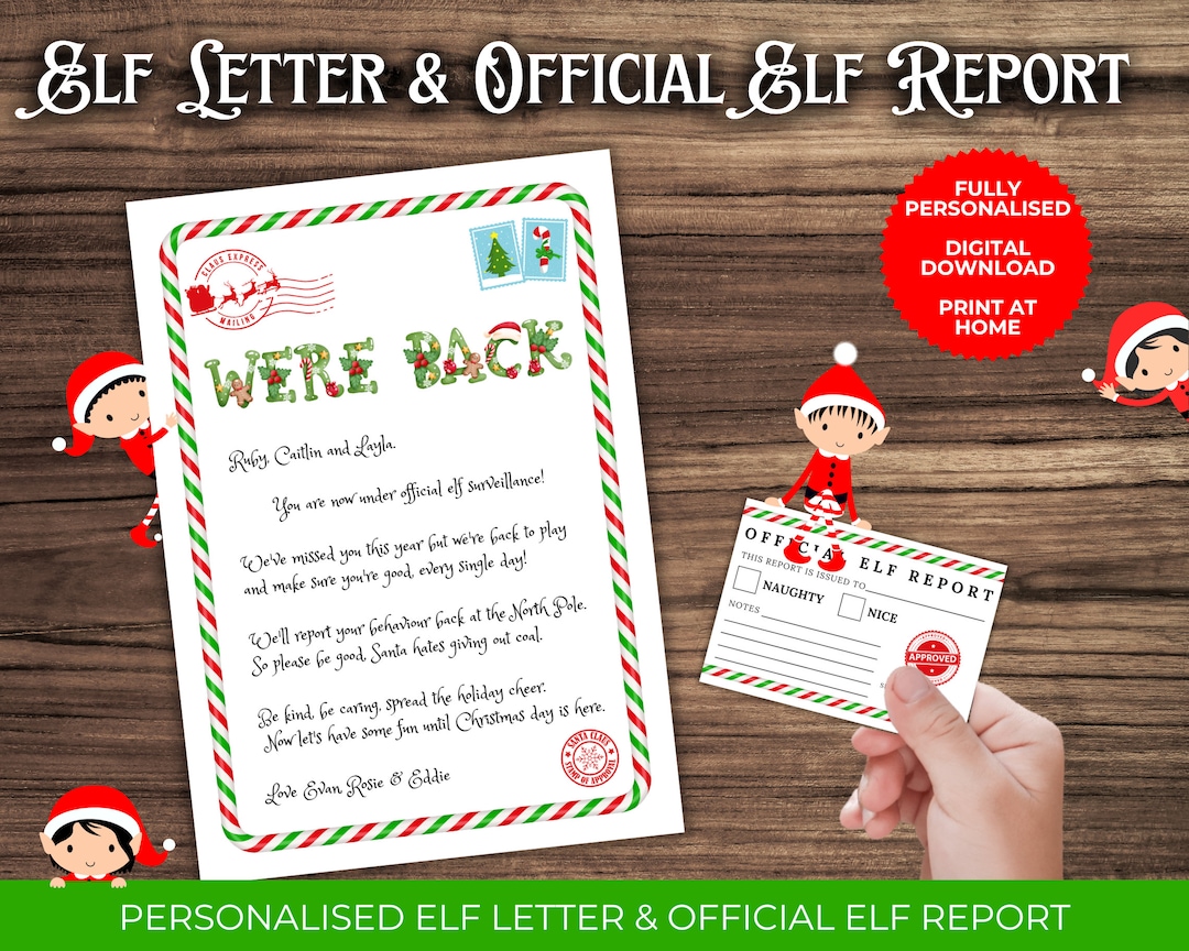Carta de elfo / Carta de Elf On The Shelf / Informe oficial de - Etsy ...