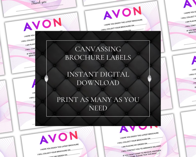 Avon Brochure Slips Avon Labels Avon Printable Avon Canvassing Cards ...