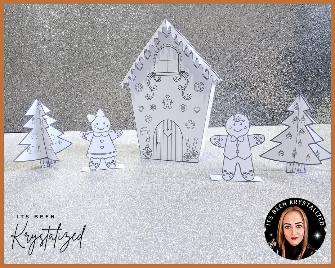 Gingerbread House Printable Paper Craft & Coloring Activity for Kids ...