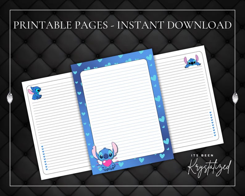 Printable Writing Paper – Stitch | Penpal Paper Printable | Lined ...
