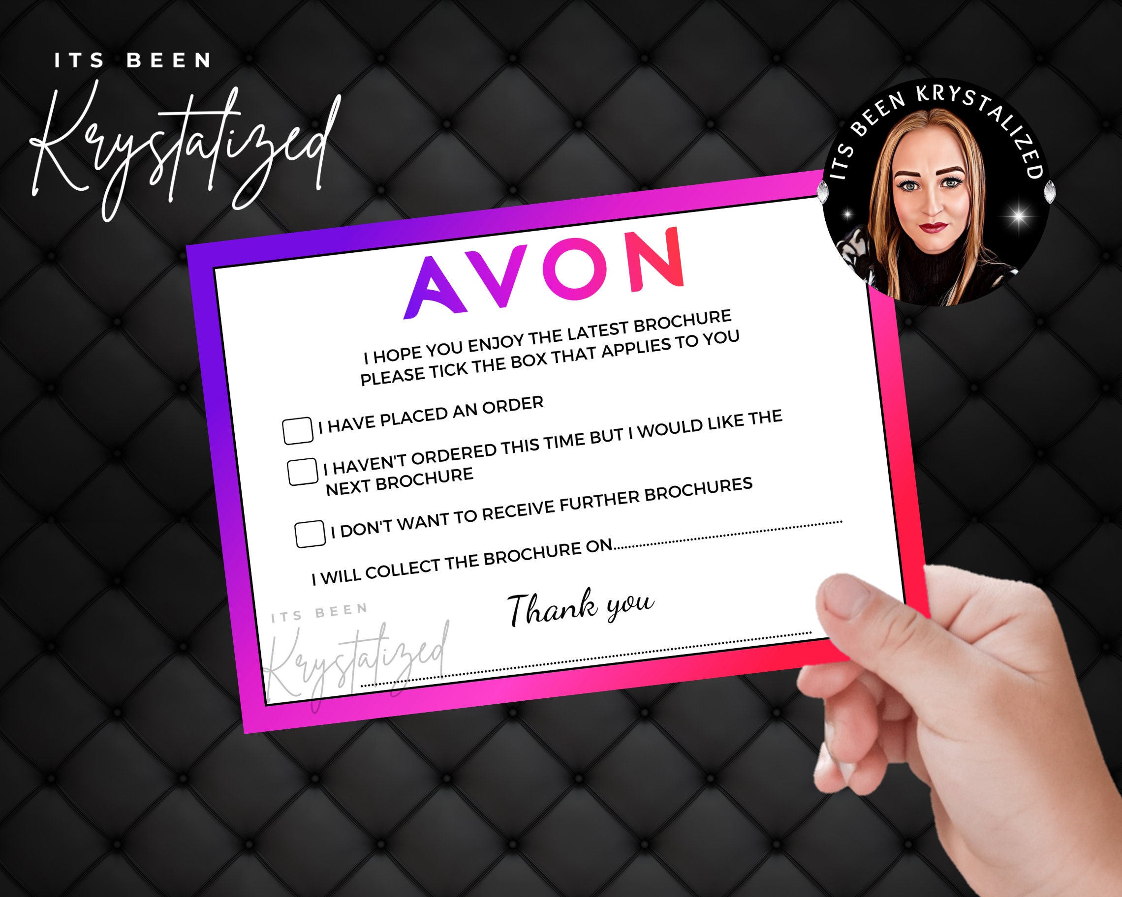 Avon Brochure Slips Avon Labels Avon Printable Avon Canvassing Cards ...
