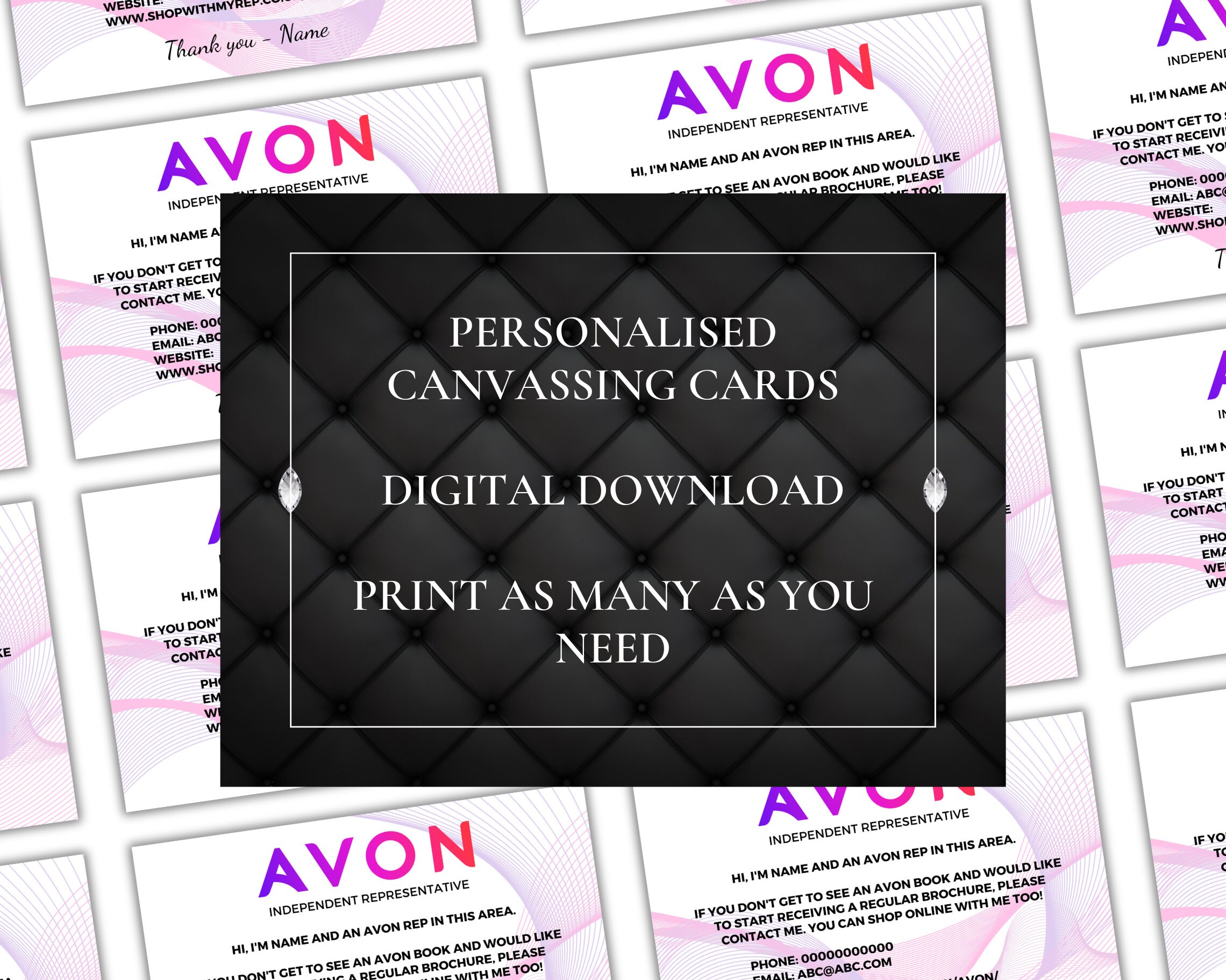 Avon Canvassing Cards Avon Printables Avon Business Avon - Etsy