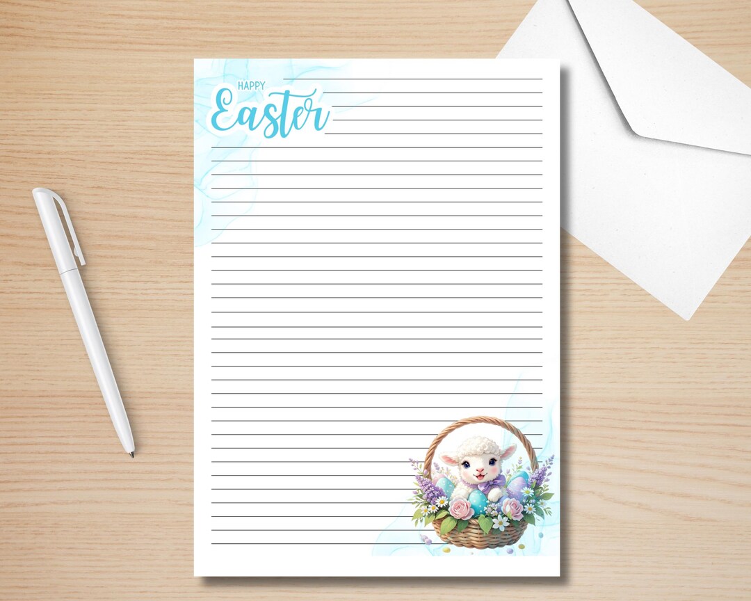 Printable Writing Paper – Easter | Penpal Paper Printable | Lined ...
