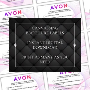 Avon Brochure Slips Avon Labels Avon Printable Avon Canvassing Cards ...