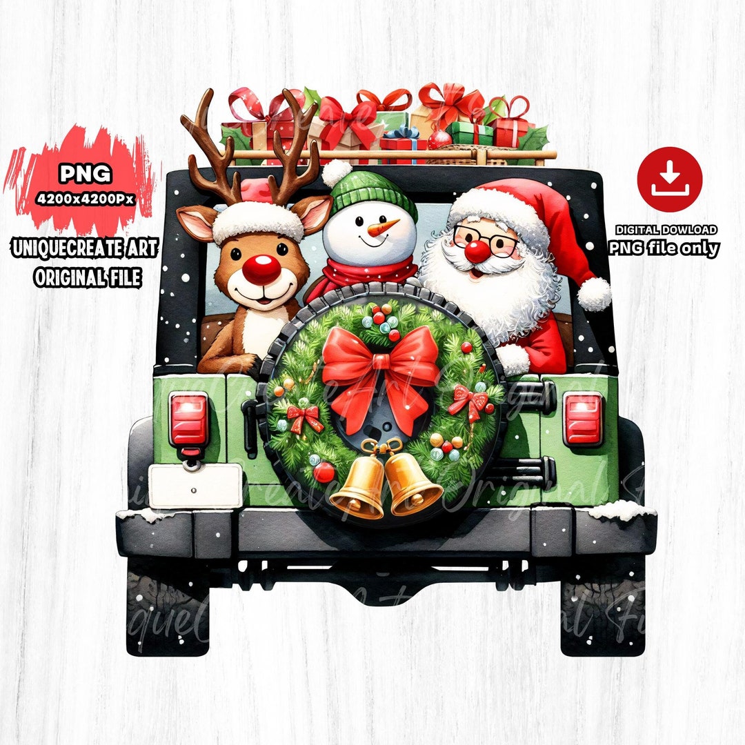 Christmas Car Png, Cute Offroading Christmas Png, Merry Christmas Png ...