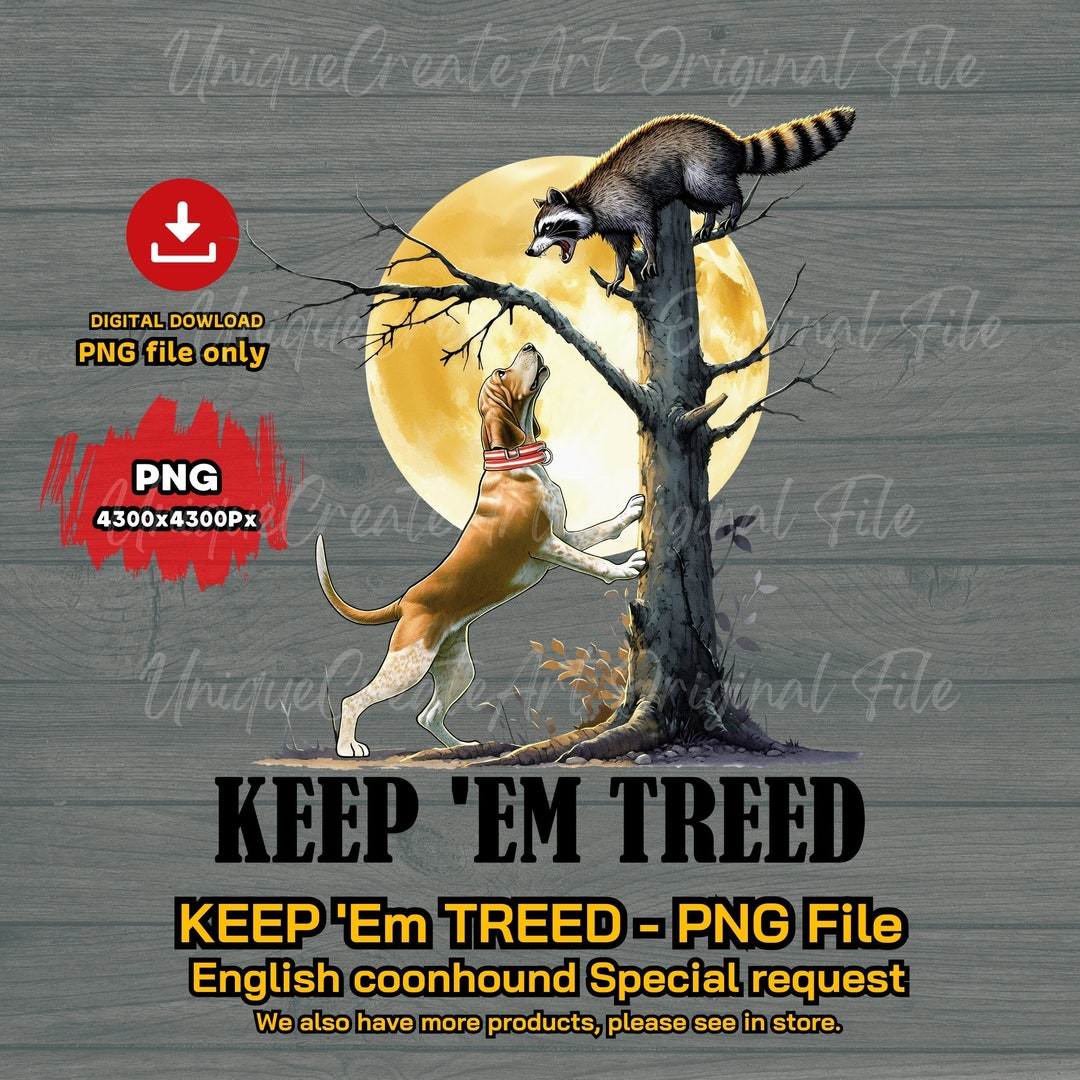 Keep 'em Treed Png, Night Coon Hunting With English Coonhound Png,coon ...