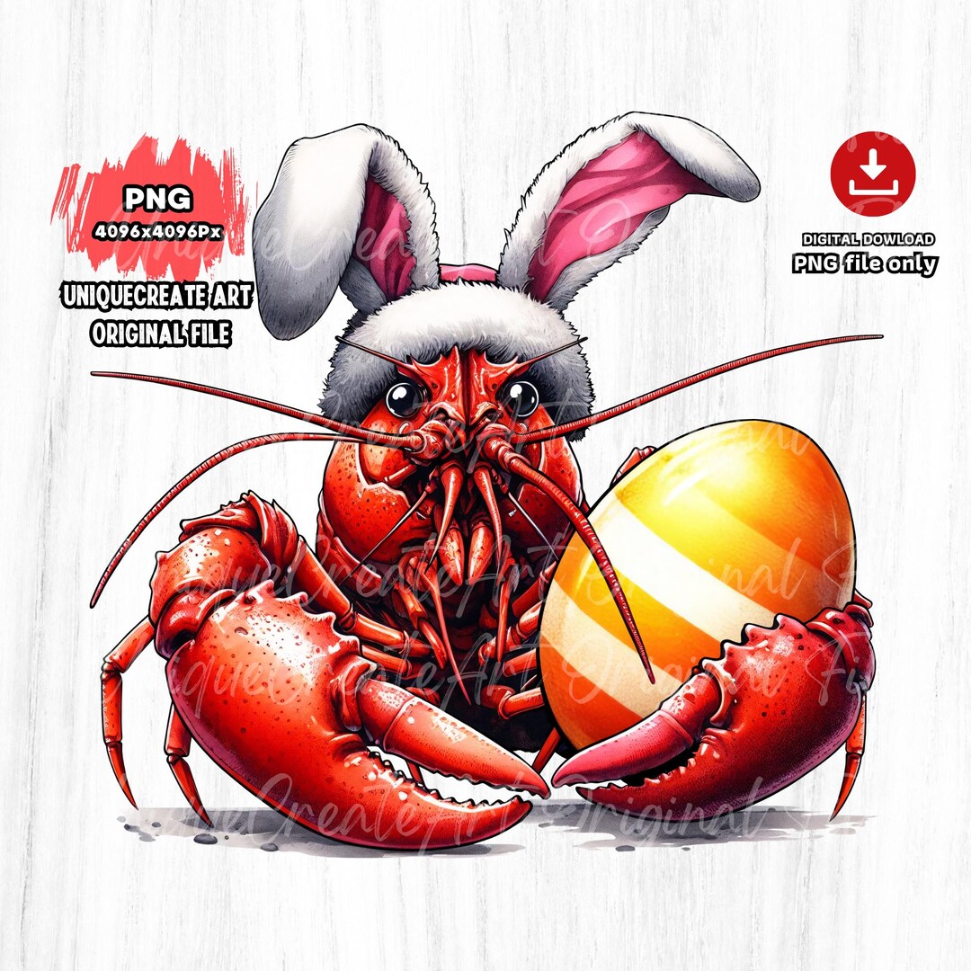 Easter Crawfish Bunny PNG: Crawfish Season Clipart (digital Download ...