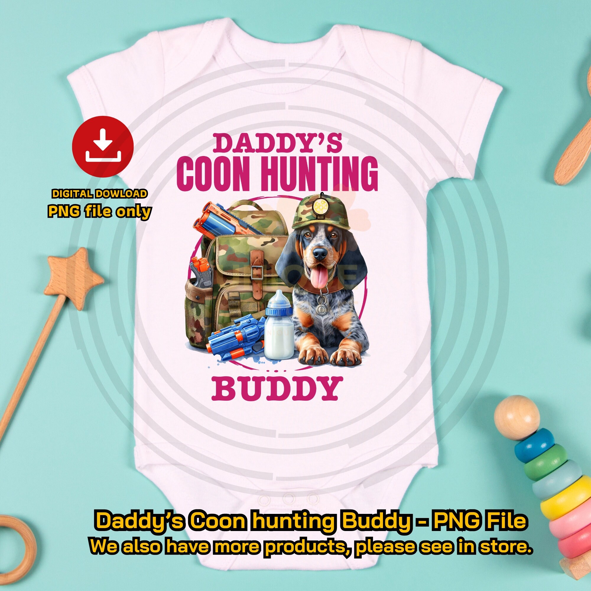 Daddy's Coon Hunting Buddy Png, Hunting Png, Little Coon Hunter Png ...