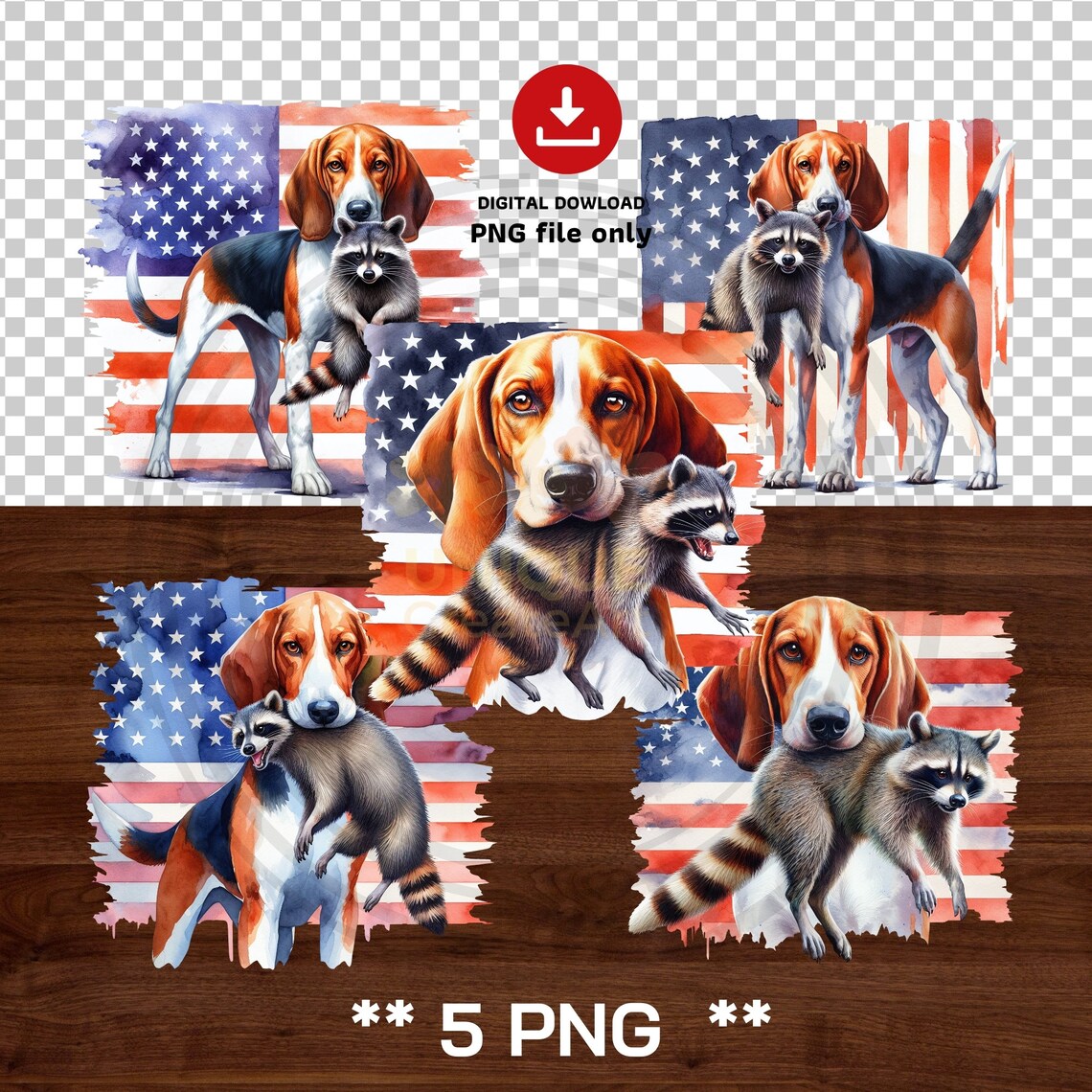 Coon Hunting American Flag Png, Treeing Walker Coonhound Png,coon ...