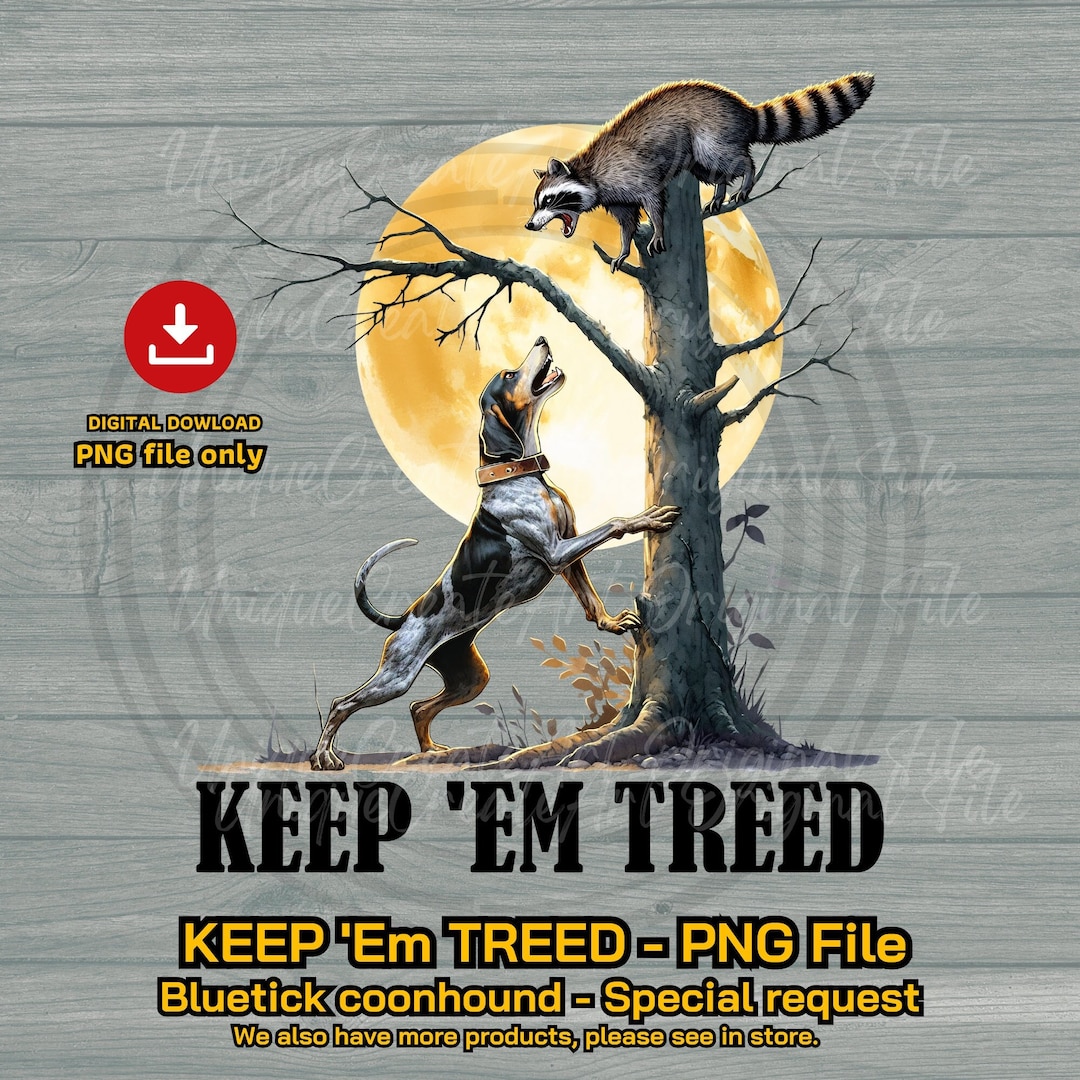 Bluetick Coonhound Hunting PNG: Raccoon Art (digital Download) - Etsy