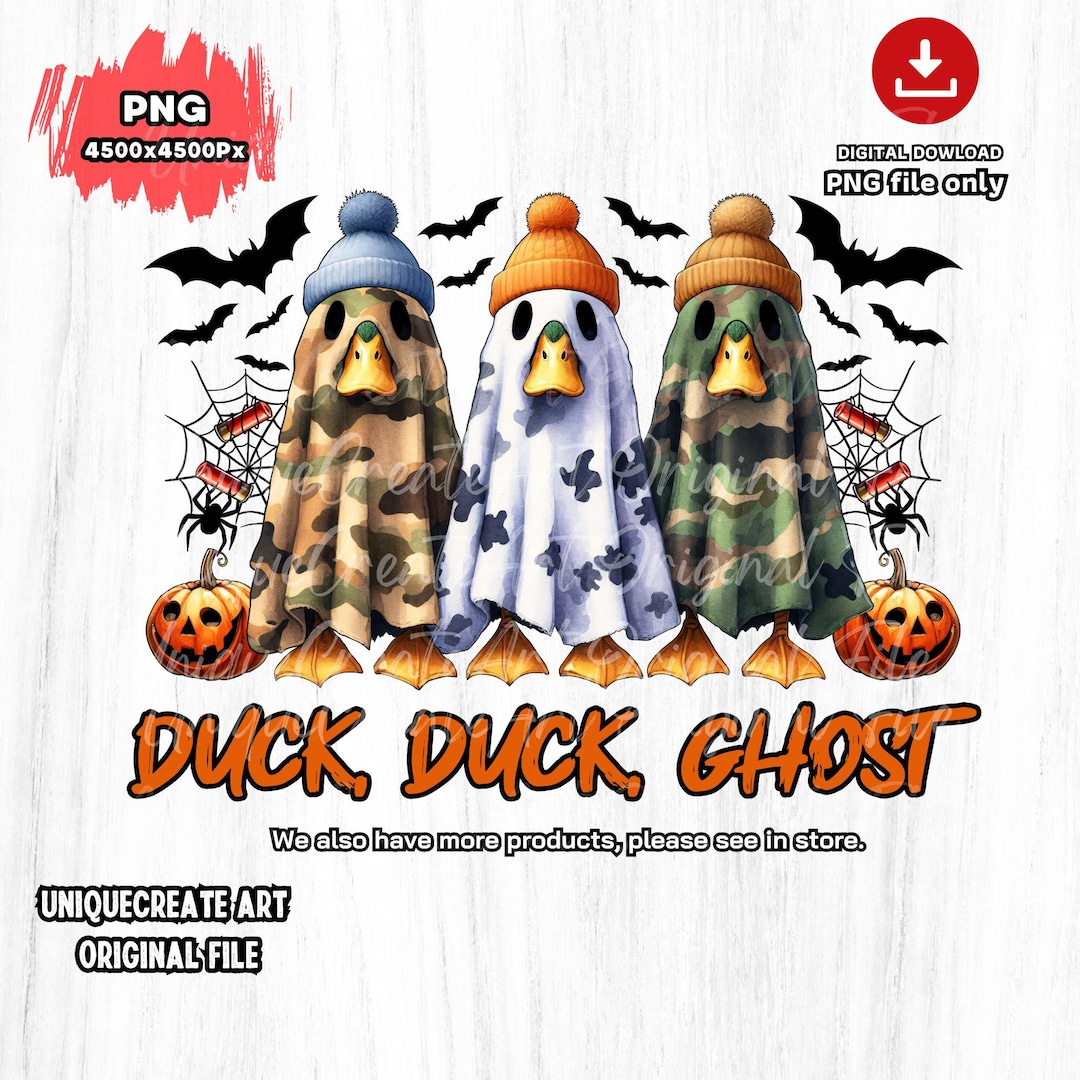 Duck Duck Ghost Halloween Png, Halloween Duck Hunting Png, Happy ...