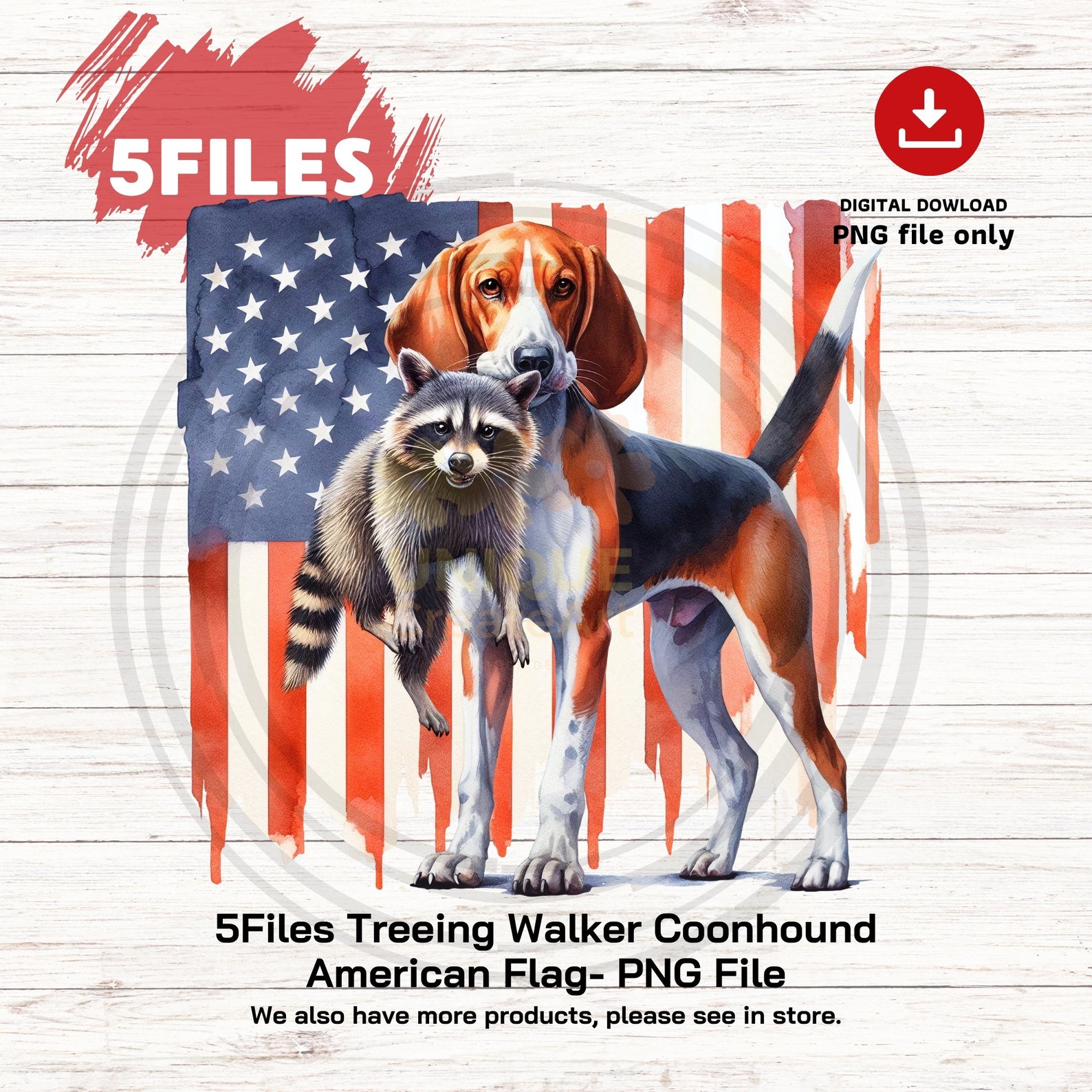 Coon Hunting American Flag Png, Treeing Walker Coonhound Png,coon ...