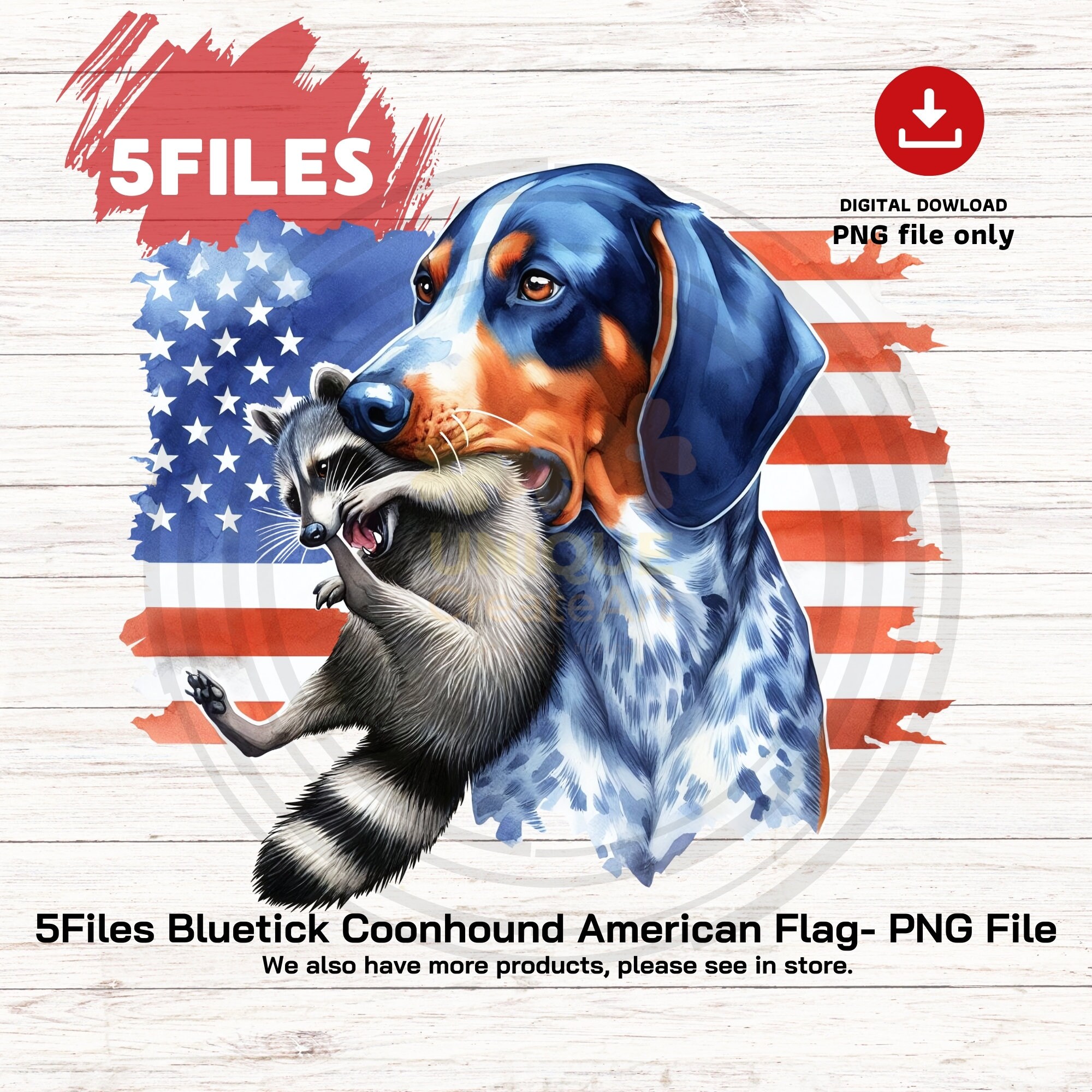 Coon Hunting American Flag Png, Bluetick Coonhound Png, Coon Hunting ...