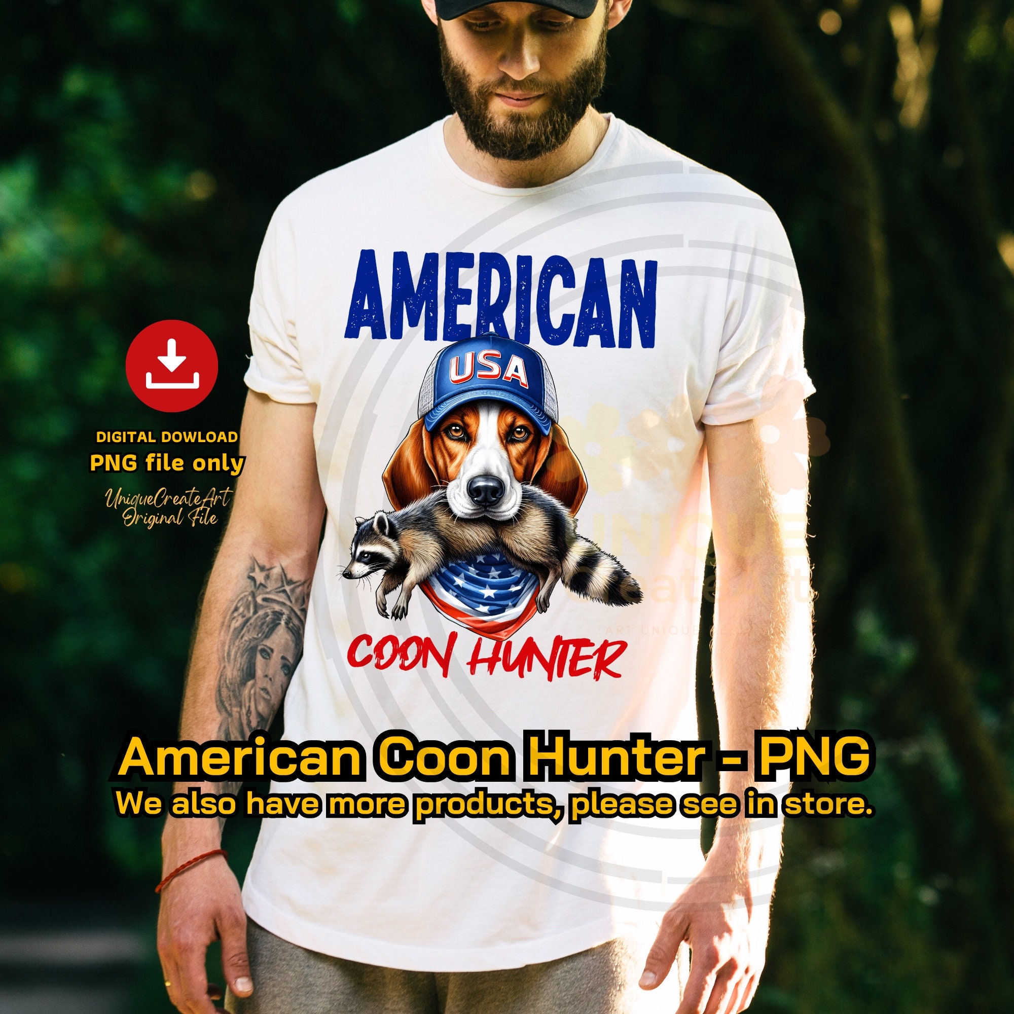 American Coon Hunter Png, the 4th of July Png, 4th July Coon Hunting ...