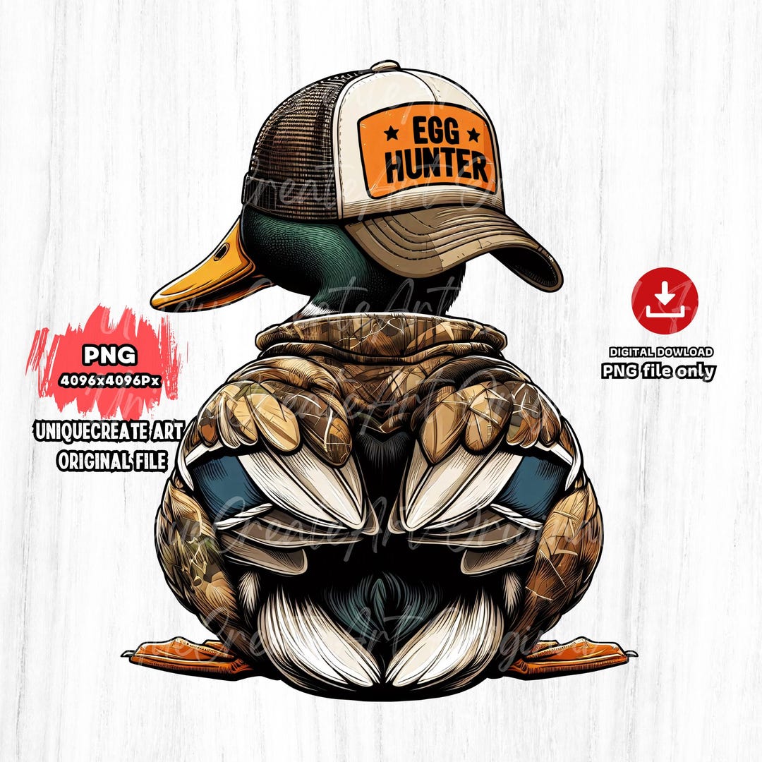 Easter Mallard PNG: Camo Egg Hunter Duck (digital Download) - Etsy