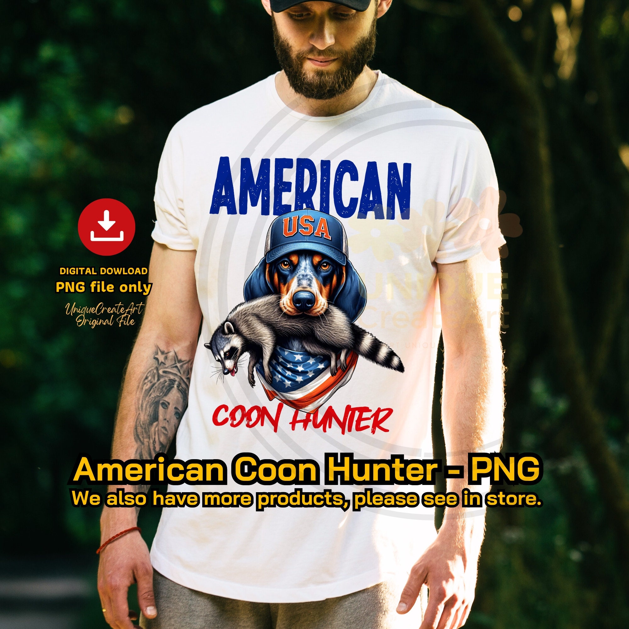 American Coon Hunter Png, the 4th of July Png, 4th July Coon Hunting ...
